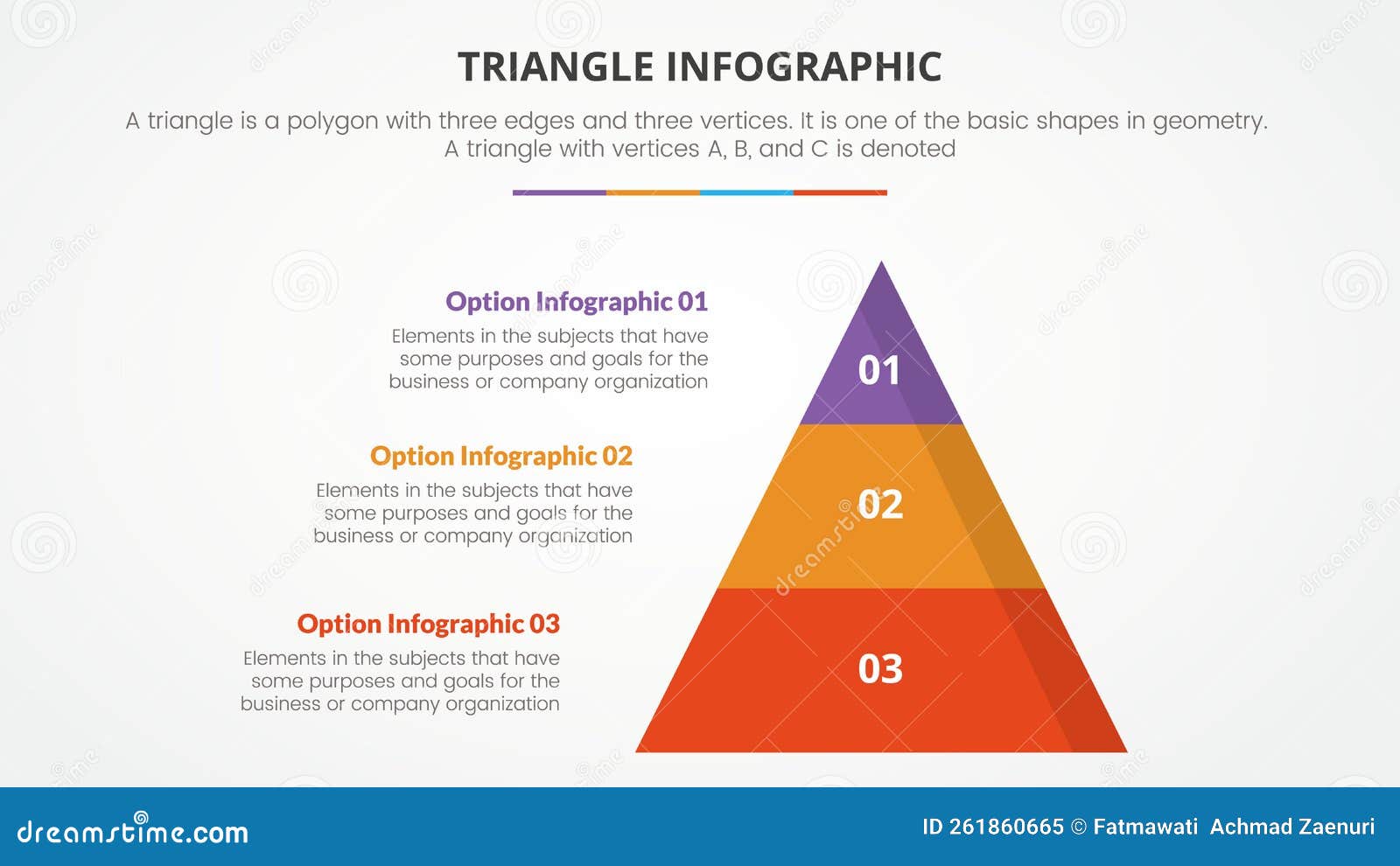 Infographic Triangle Concept for Slide Presentation with 3 Point List ...