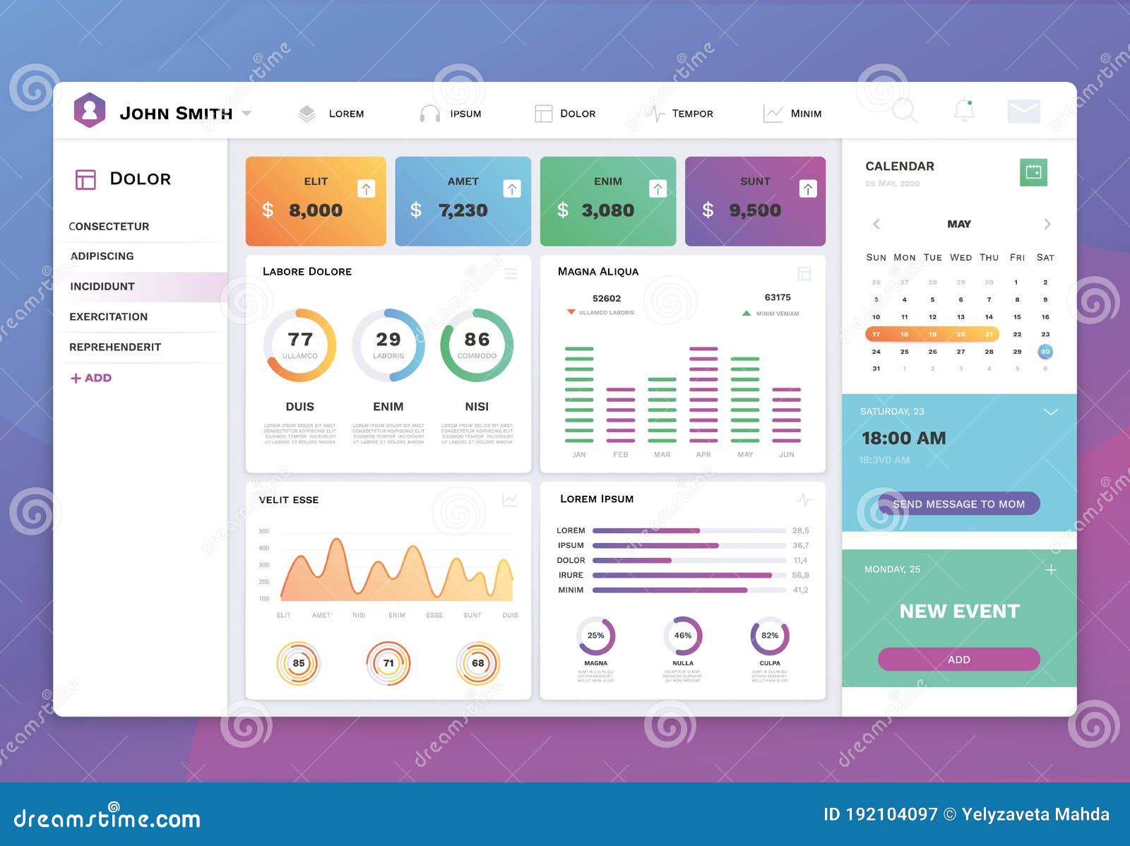 Infographic Ui Dashboard. Admin Panel Interface with Graphs, Charts ... Infographic Ui Dashboard. Admin Panel Interface with Graphs, Charts ...