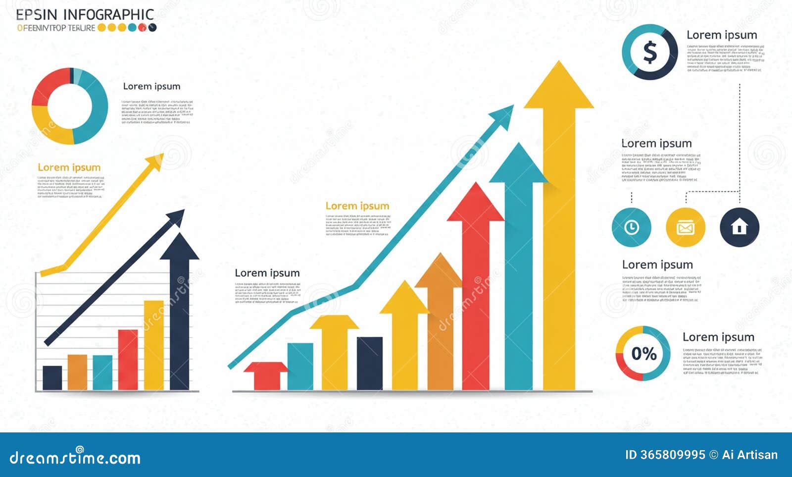 Infographic With Various Graphical Elements Including Bar Charts, Pie ...
