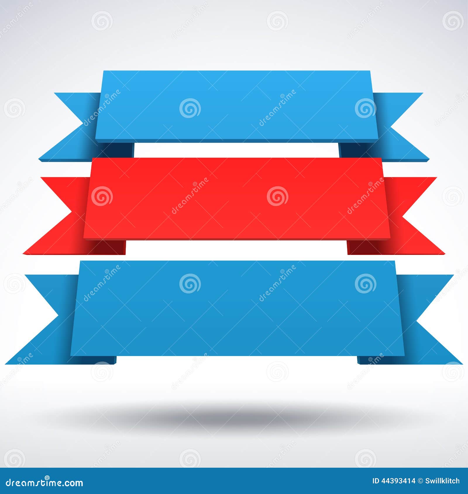 Infographic Vector 3D Blue and Red Ribbons Stock Vector - Illustration ...