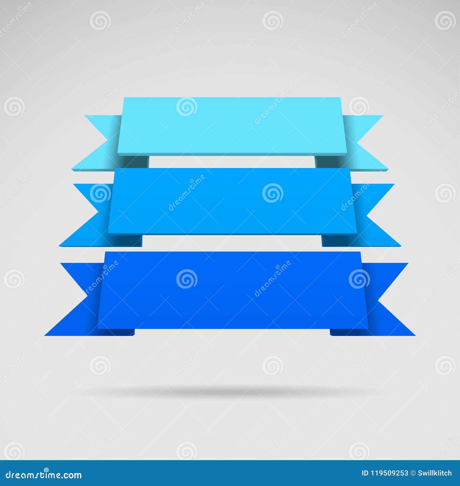 Infographic Vector 3D Blue Ribbons Stock Vector - Illustration of ...