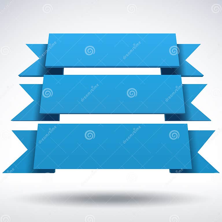 Infographic Vector 3D Blue Ribbons Stock Vector - Illustration of ...