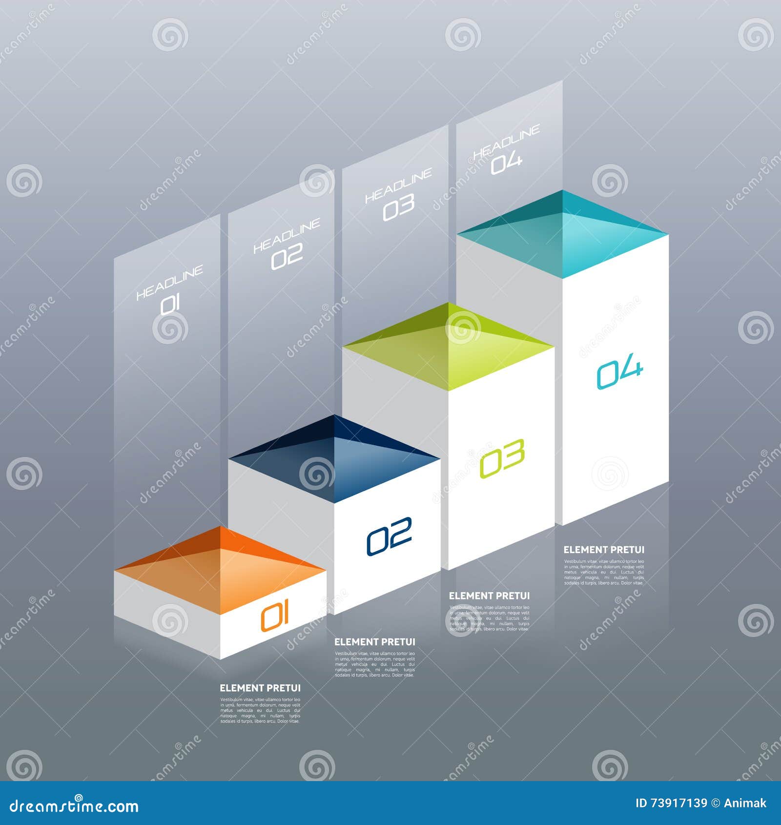 Infographic Vector 3D Chart, Graph, Digital Diagram, Workflow, Number ...