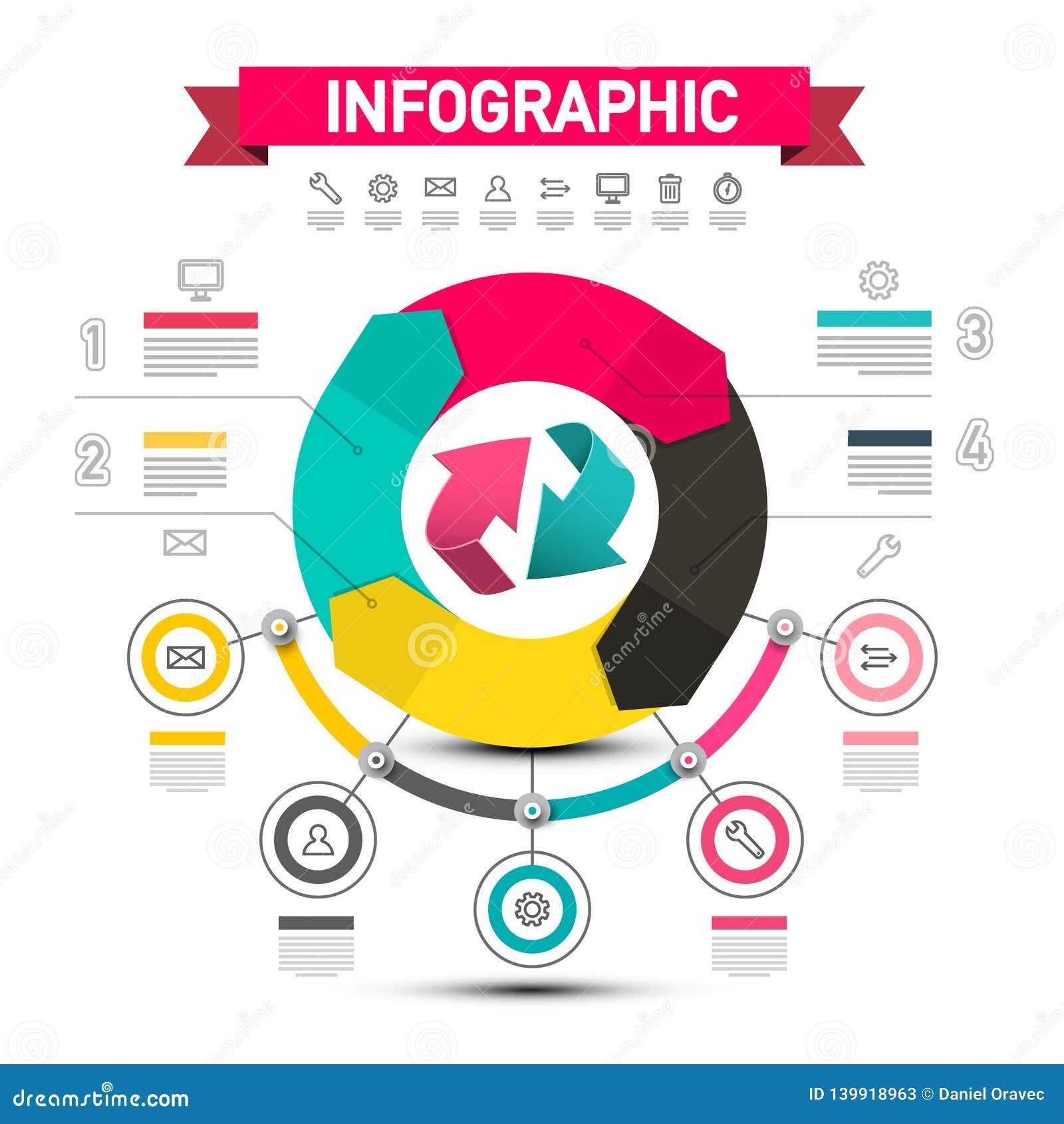 Infographic Vector Design with Arrows. Stock Vector - Illustration of ...