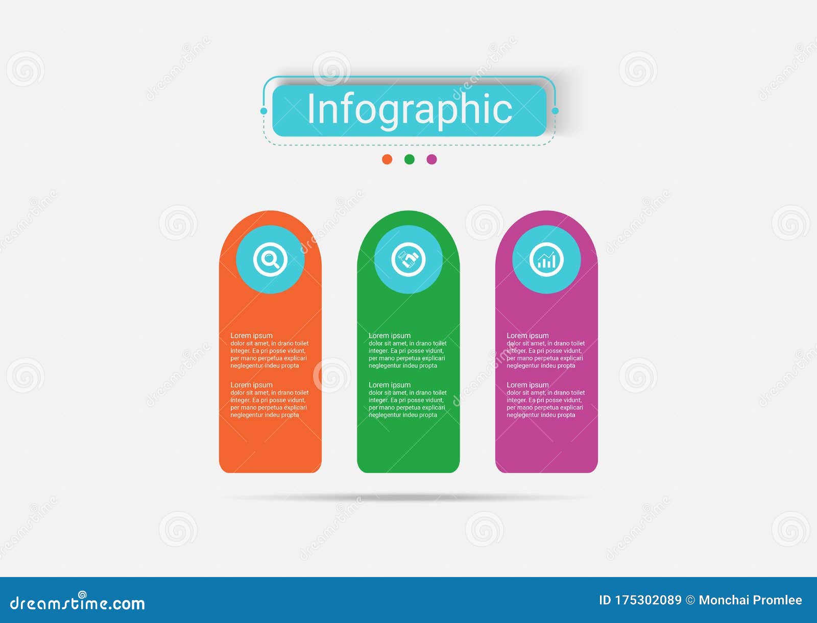Infographic Vector Design Business Template with 3 Point Banner Stock ...