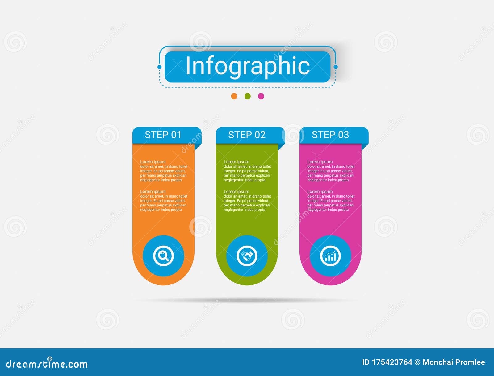 3 Point Banner Design Template Infographic Text Vector. Plan Design ...