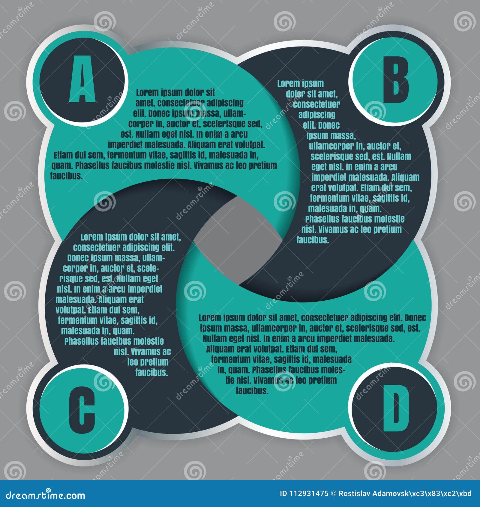 Infographic Vector Design Template with Four Steps ABCD Stock Vector ...