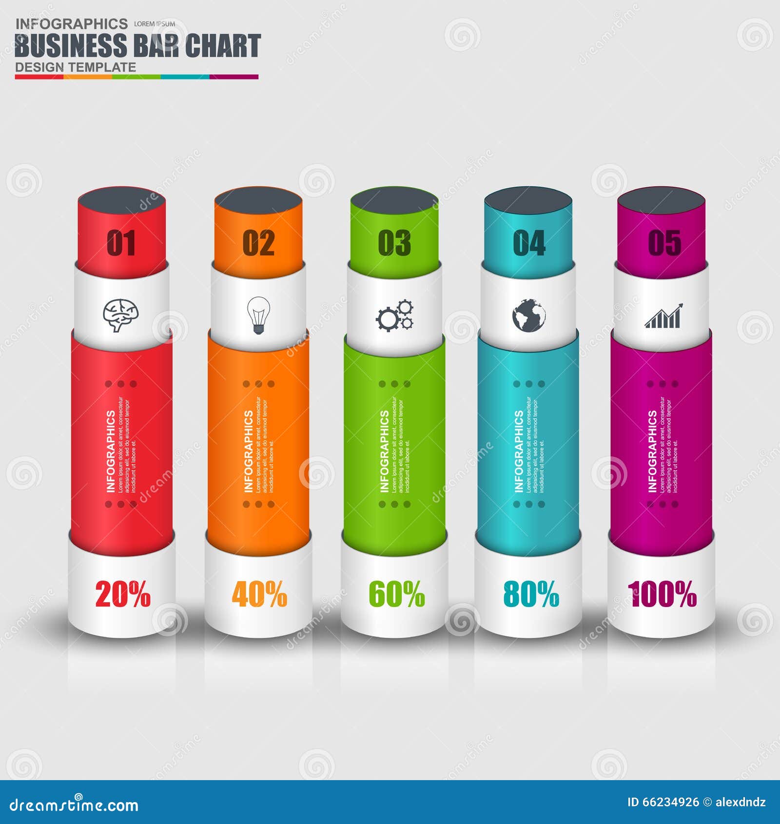 Infographic Vector Design Template Marketing Bar Chart Elements Stock ...