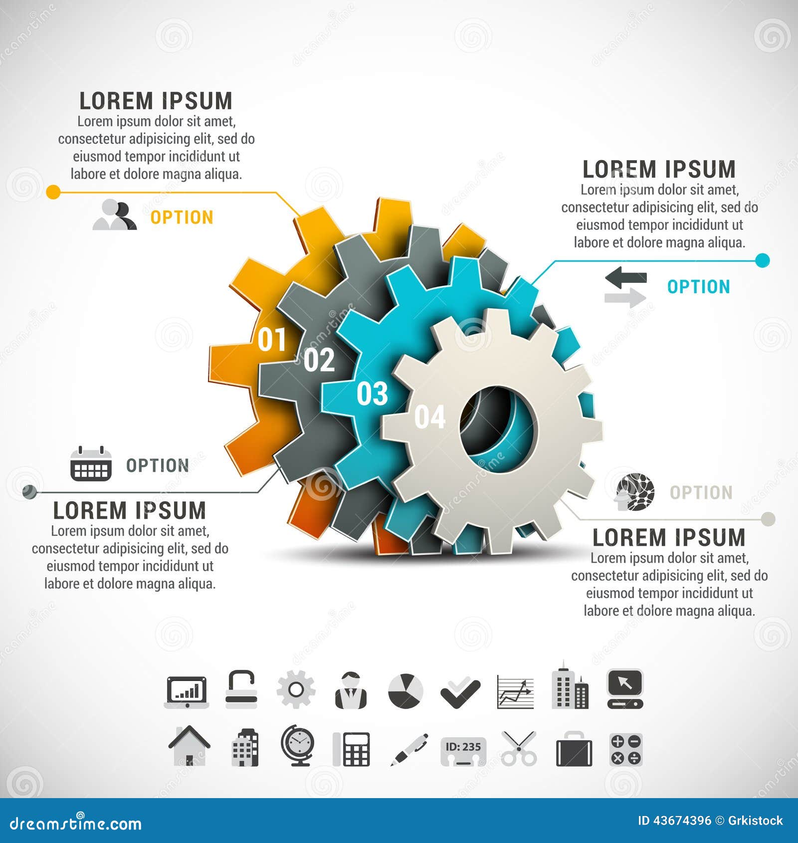 Infographic stock vector. Illustration of icon, creative - 43674396
