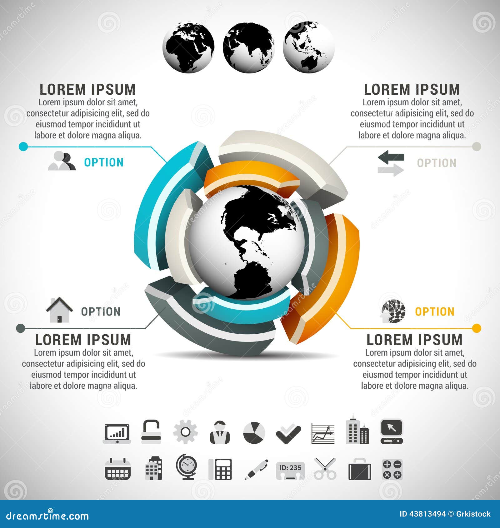 Infographic stock vector. Illustration of corporate, symbol - 43813494