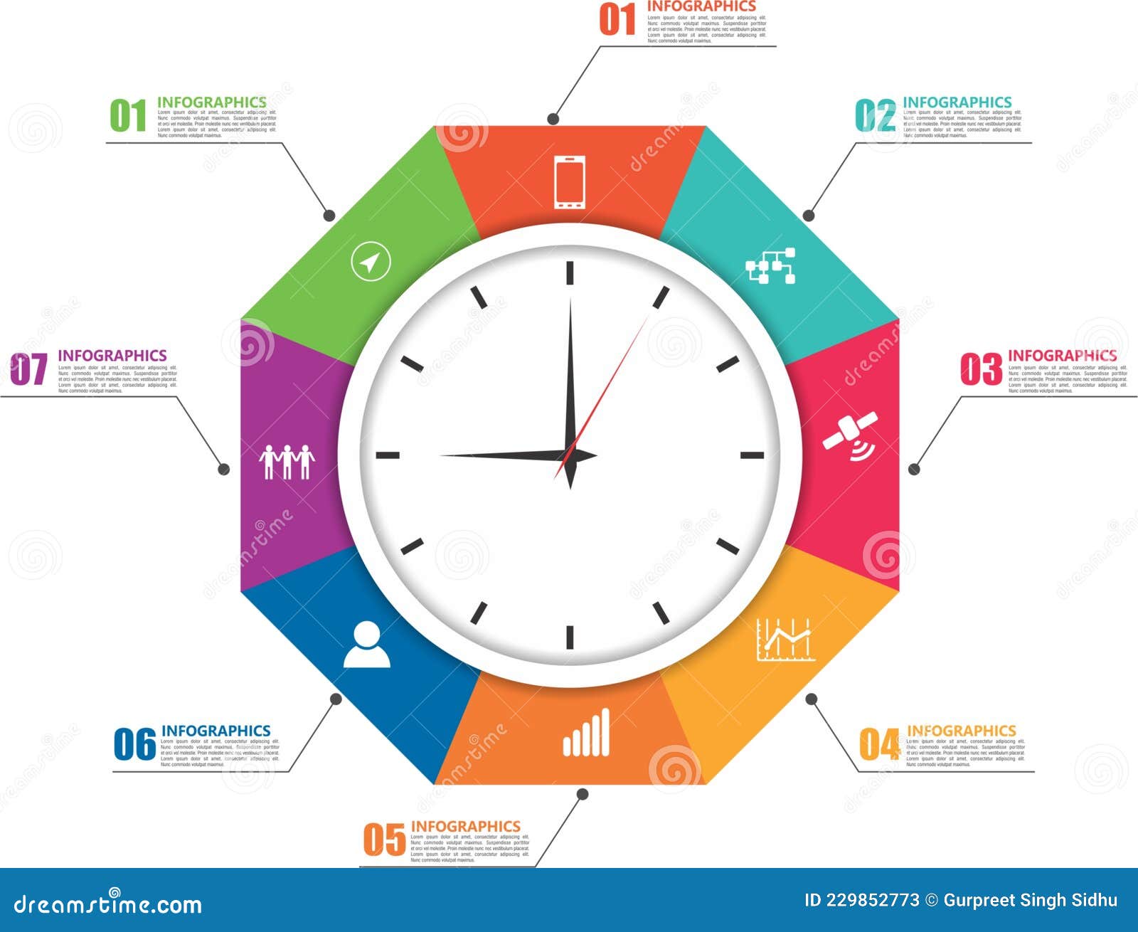 Infographic Vector Illustration with Cycle Diagrams Stock Vector ...