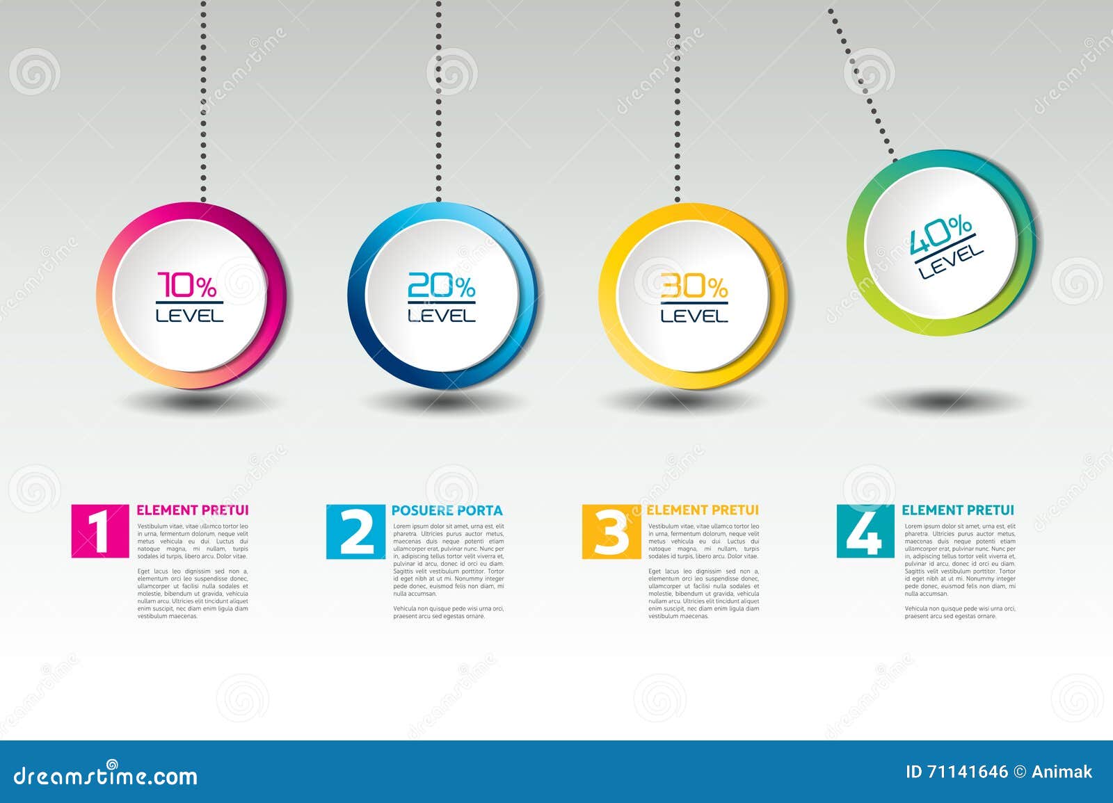 Infographic Vector Option Banner with Pendulum. Color Spheres, Balls ...