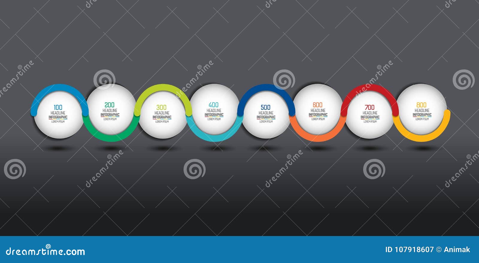 Timeline. Color Memory Stickers With Text Fields And Numbers. Cartoon ...