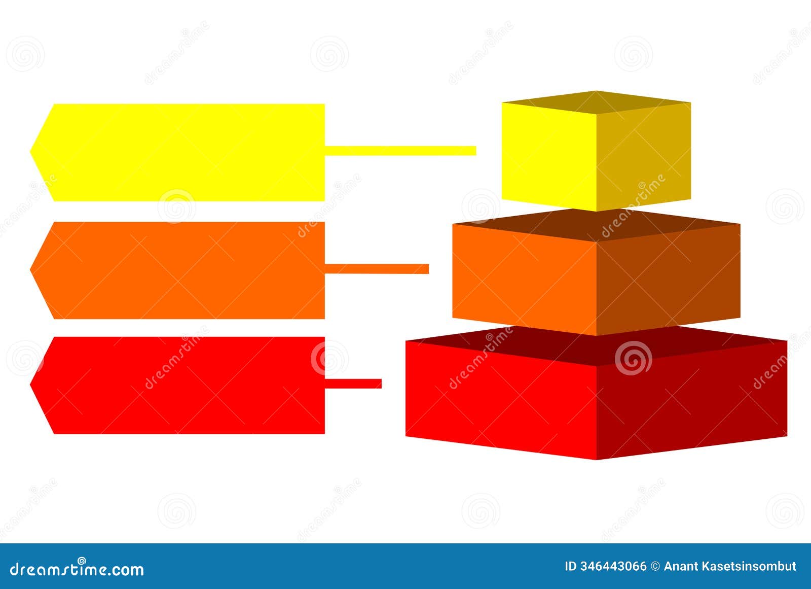 Pyramid Shape Graphic Made of Three Layers for Presenting Business ...