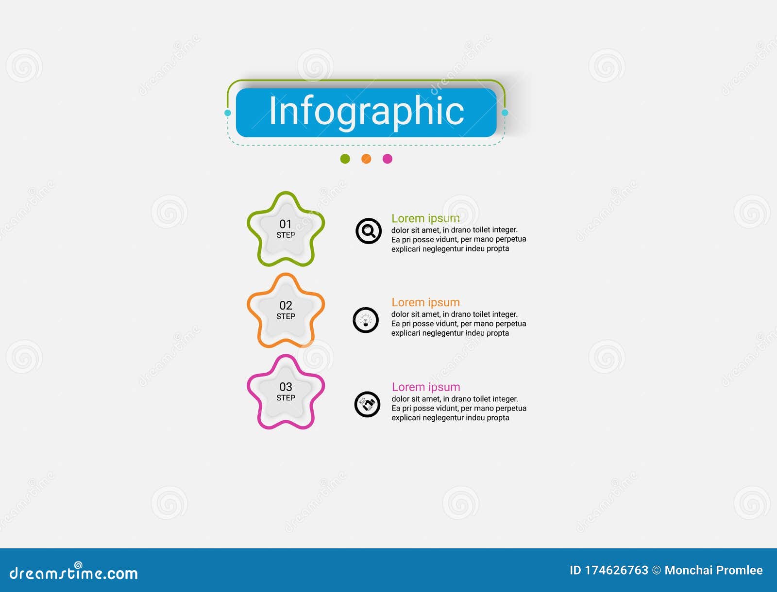 Infographic Vector Star Design Business Infographic Template with 3 ...