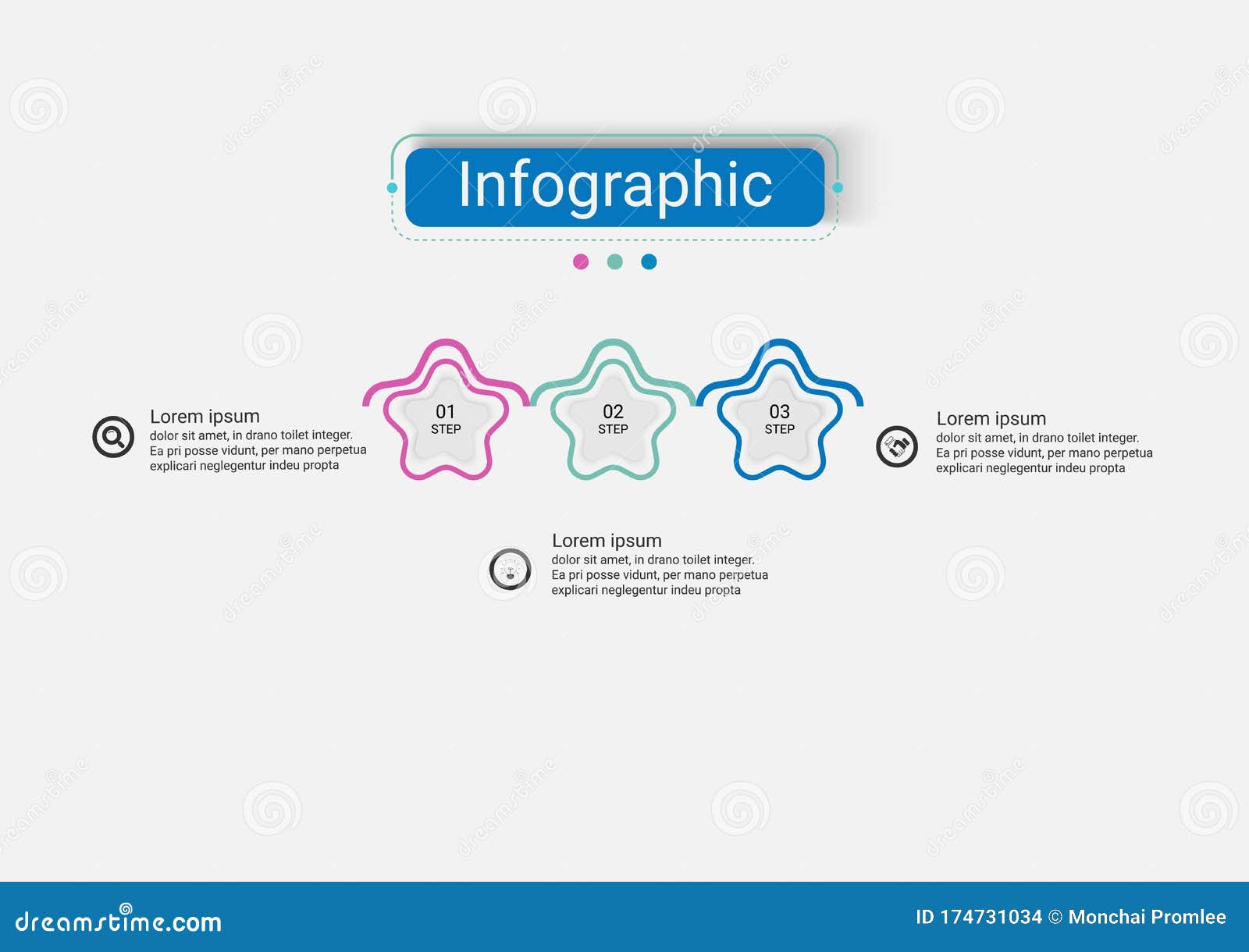 Infographic Vector Star Design Business Infographic Template with 3 ...