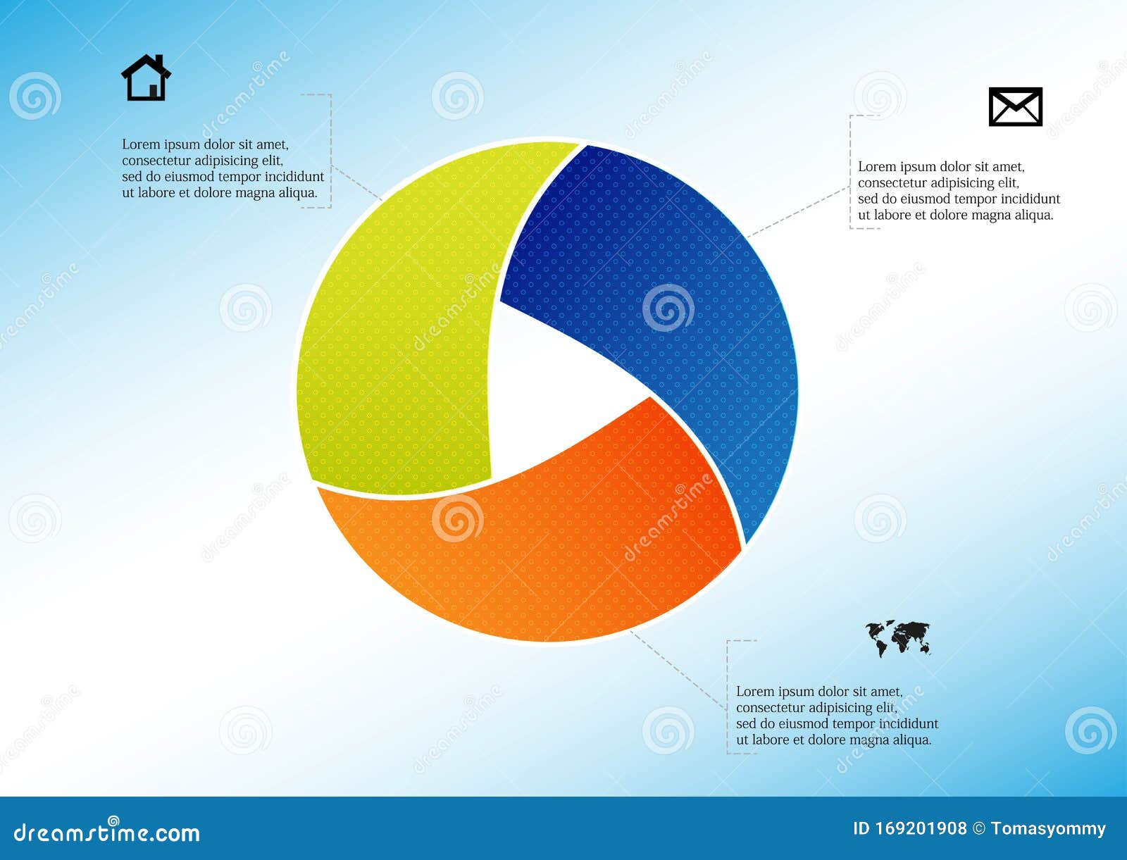 Circle Divided To Three Parts Filled by Color Patterns Stock Vector ...
