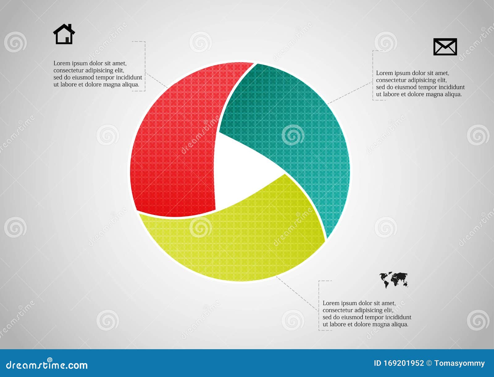 Circle Divided To Three Parts Filled by Color Patterns Stock Vector ...