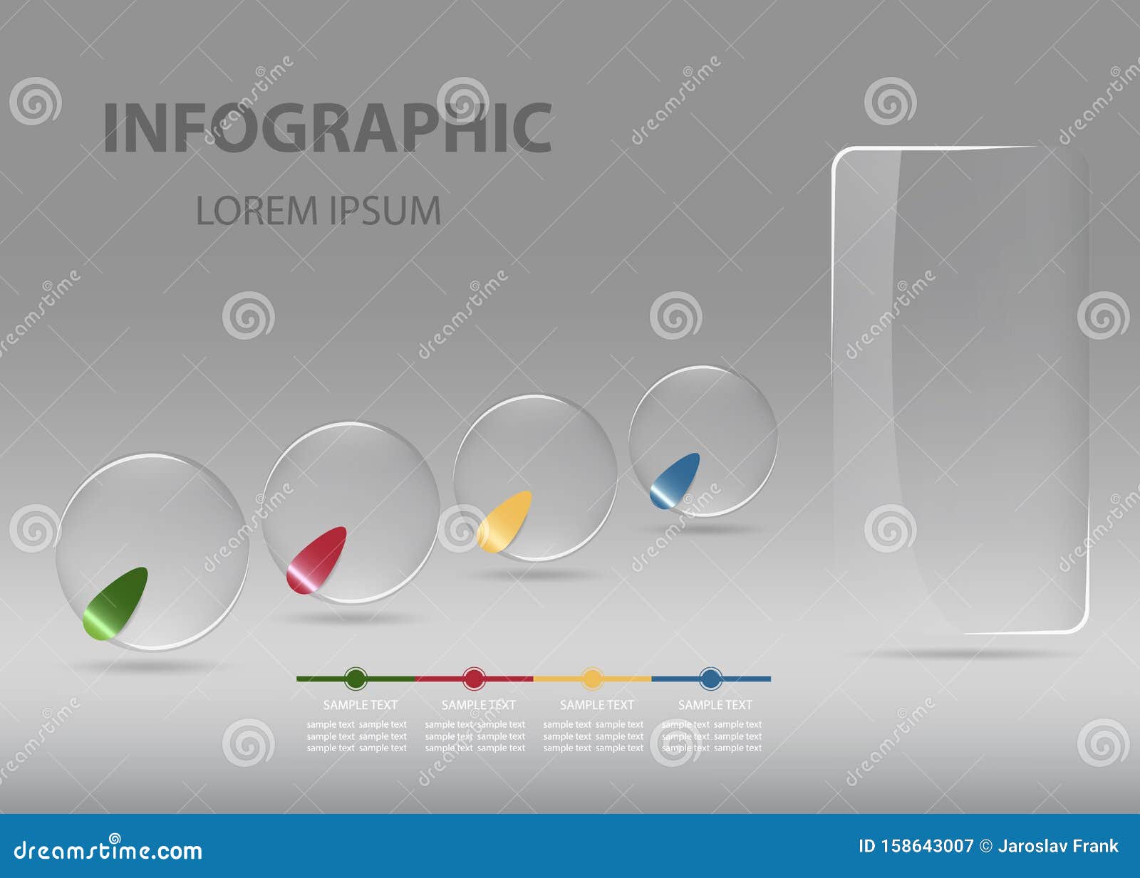 Infographic Vector with Transparent Balls and Rectangle Stock Vector ...