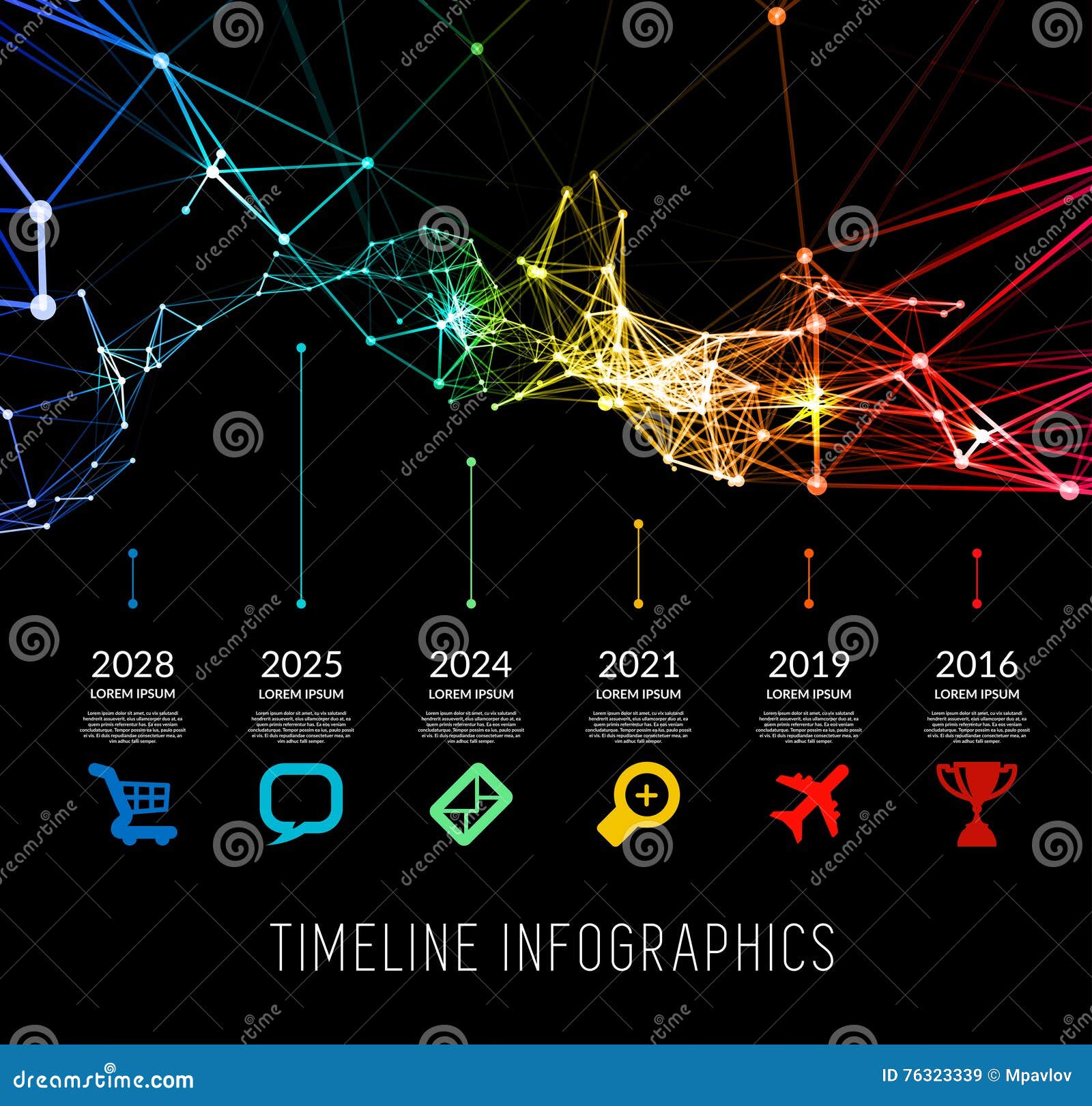 Infographic Vektorillustration Der Zeitachse Vektor Abbildung ...
