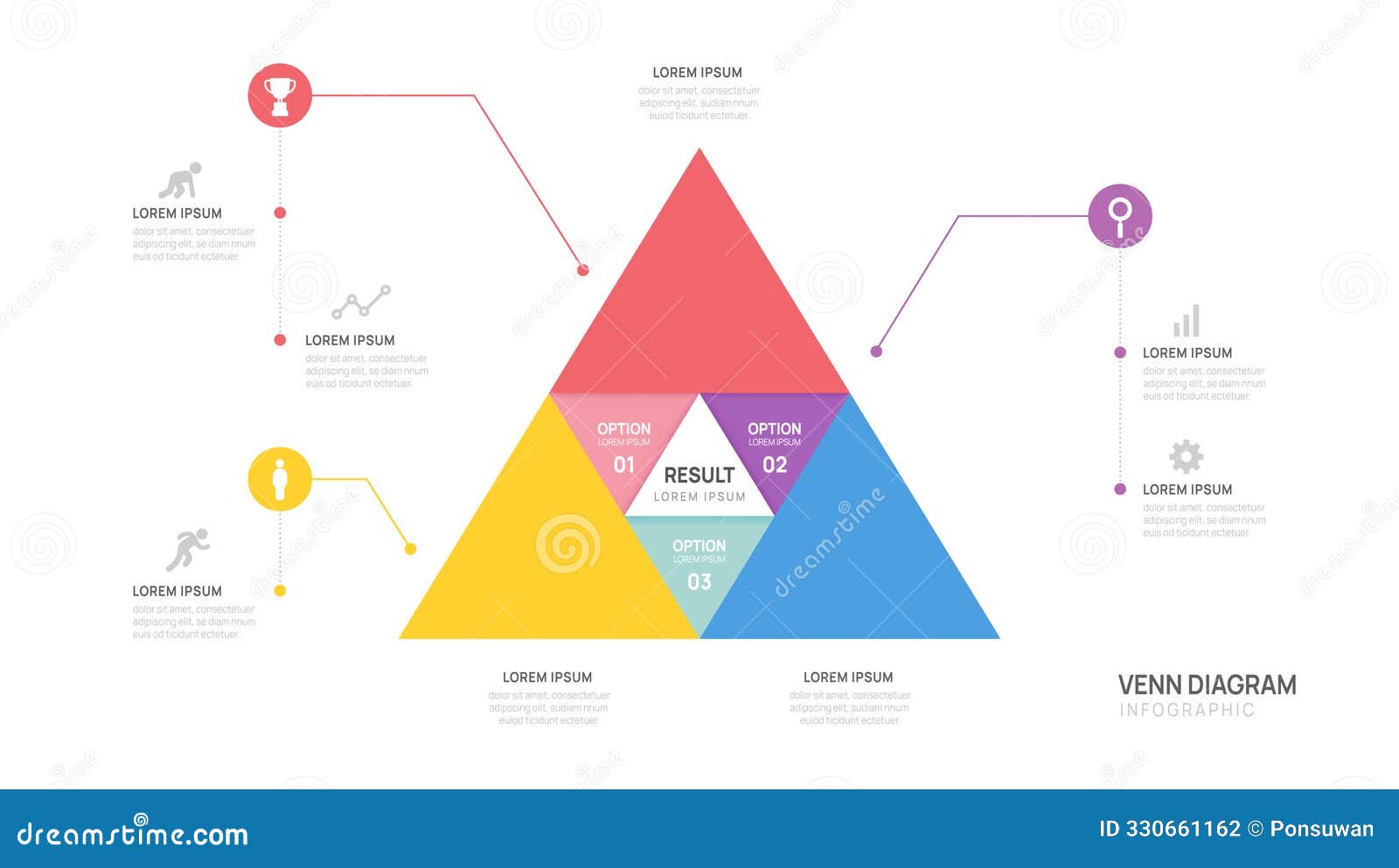 Infographic Venn Diagram Chart Template.4 Steps Presentation With Venn ...