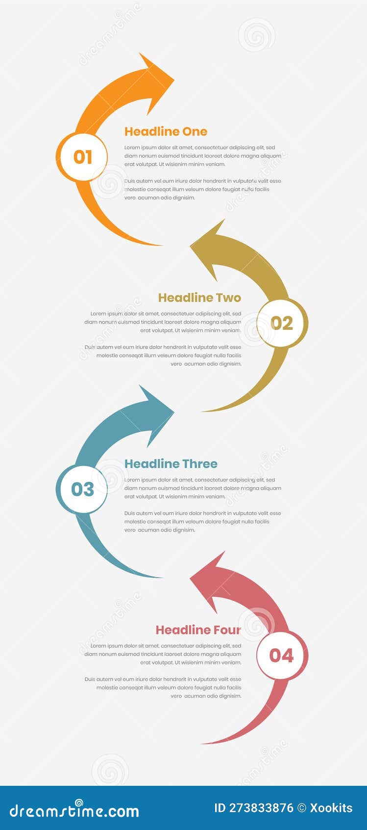 Infographic Vertical Business Timeline or Steps Text Presentation ...