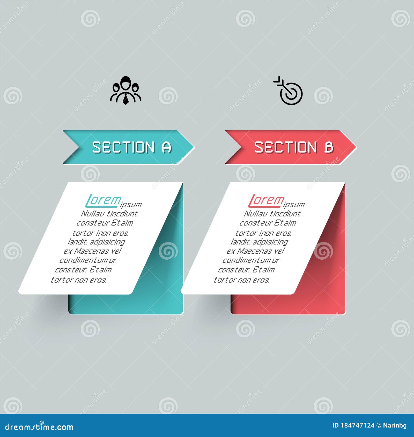 Vertical Paper Flat Infographic with Shadow Stock Vector - Illustration ...