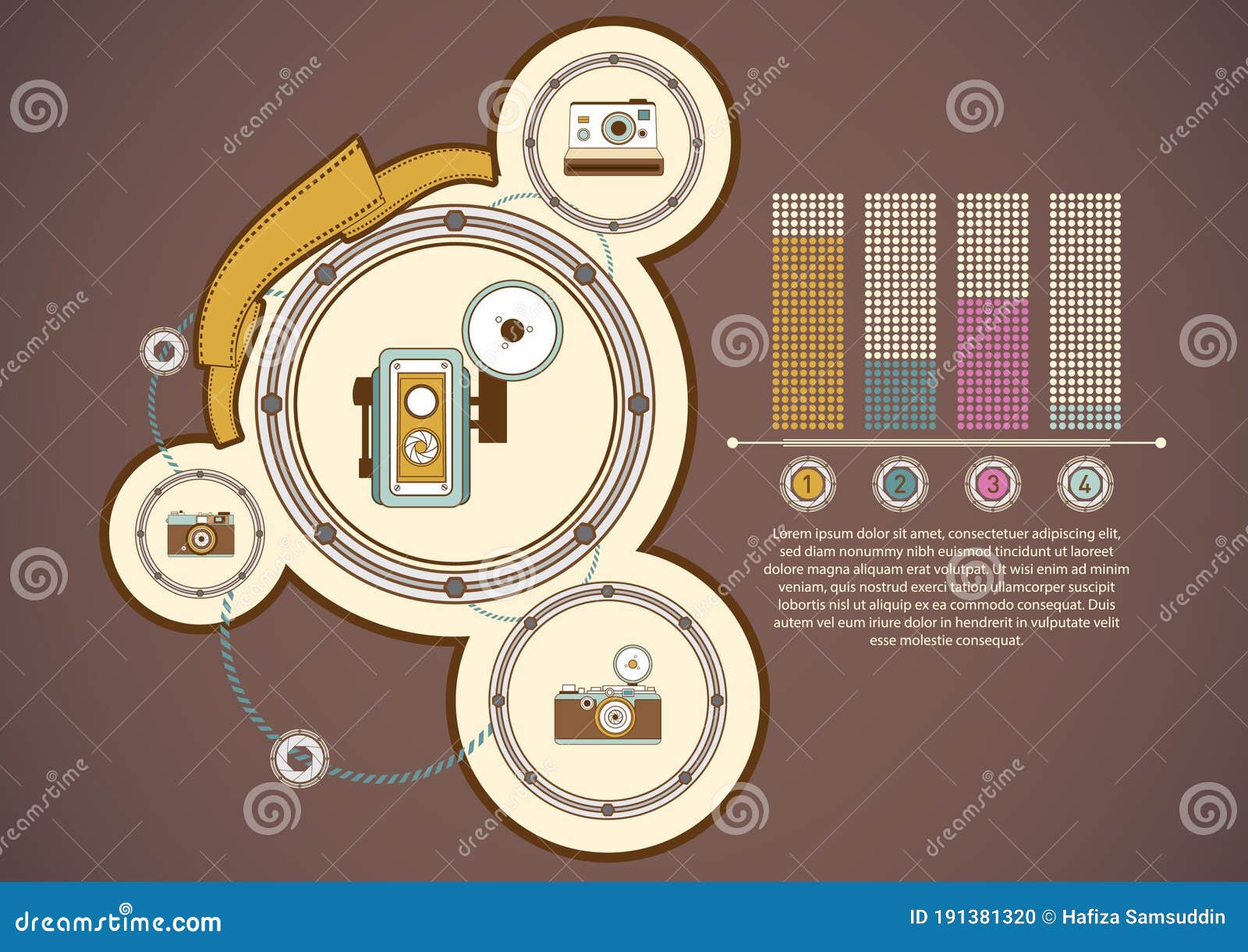 Infographic of Vintage Technology. Vector Illustration Decorative ...