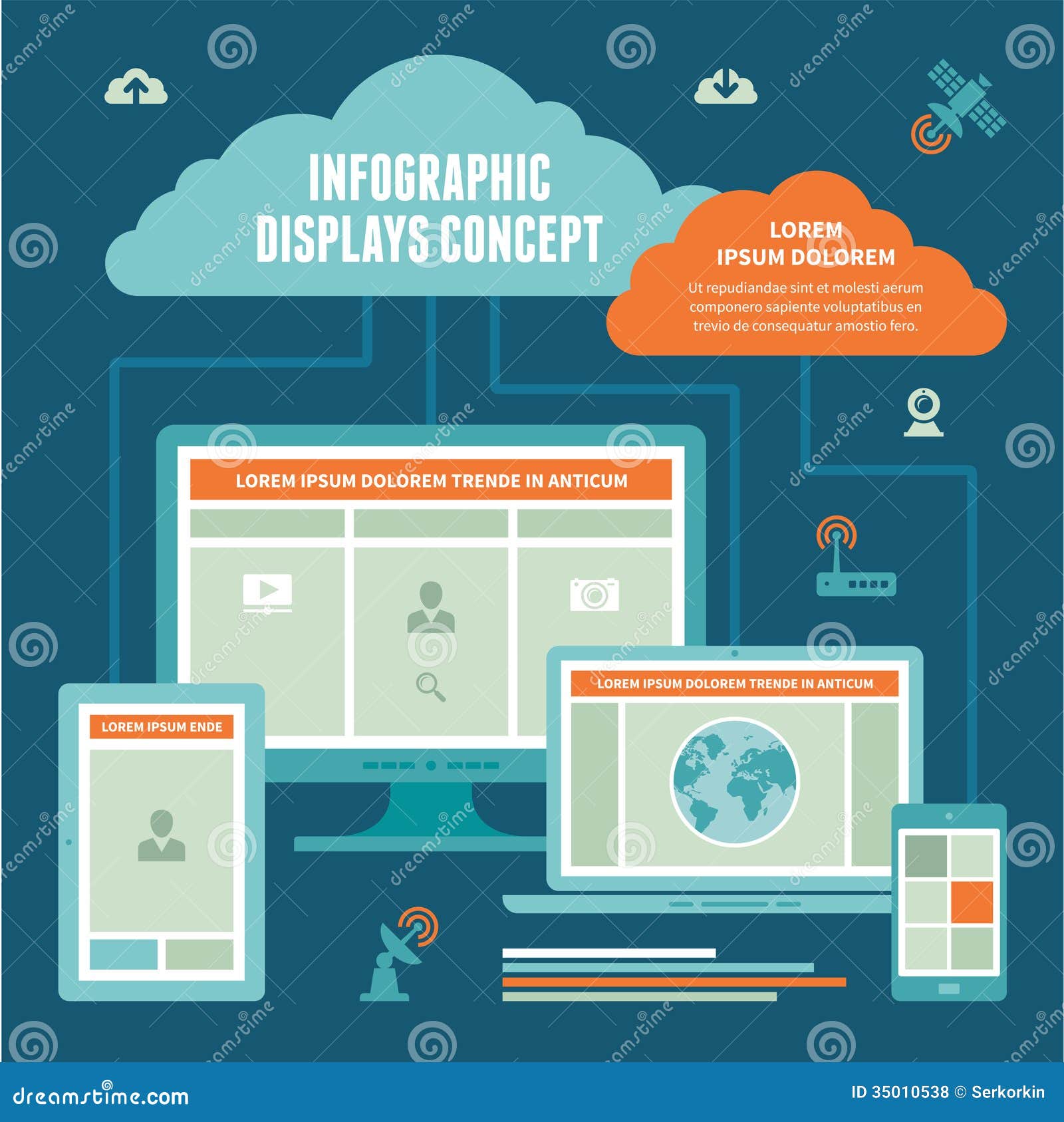 Infographic Visualizza Il Concetto - Schema Di Vettore Di Collegamento ...