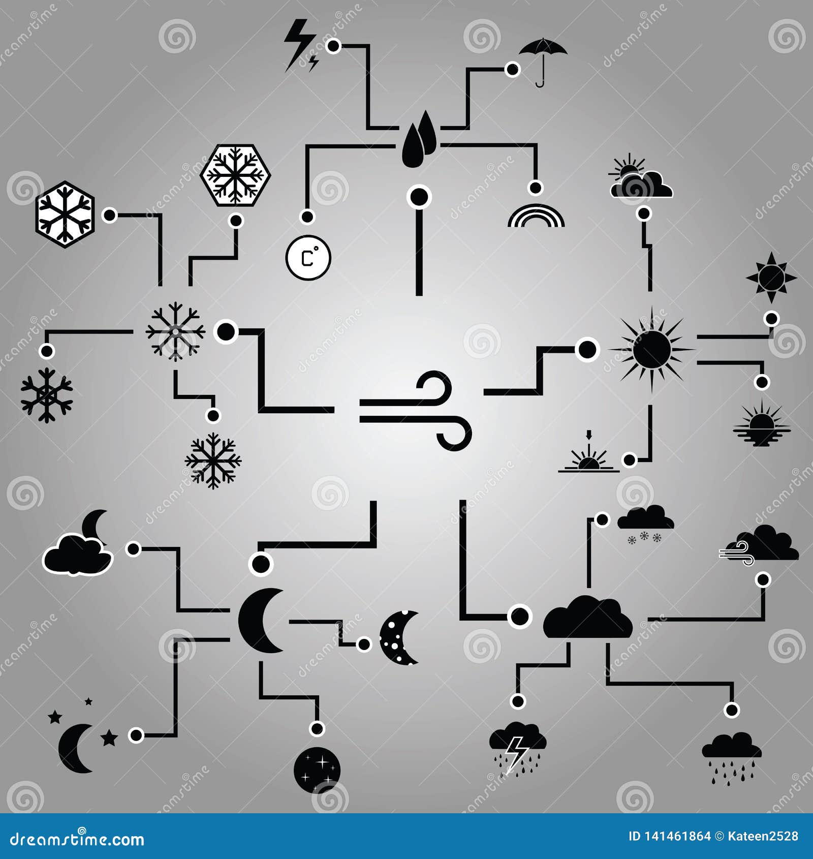 Infographic Weather Template Design Stock Vector - Illustration of cold ...