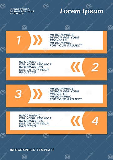 Infographic or Web Banner Design with Numbered Steps Stock Vector ...