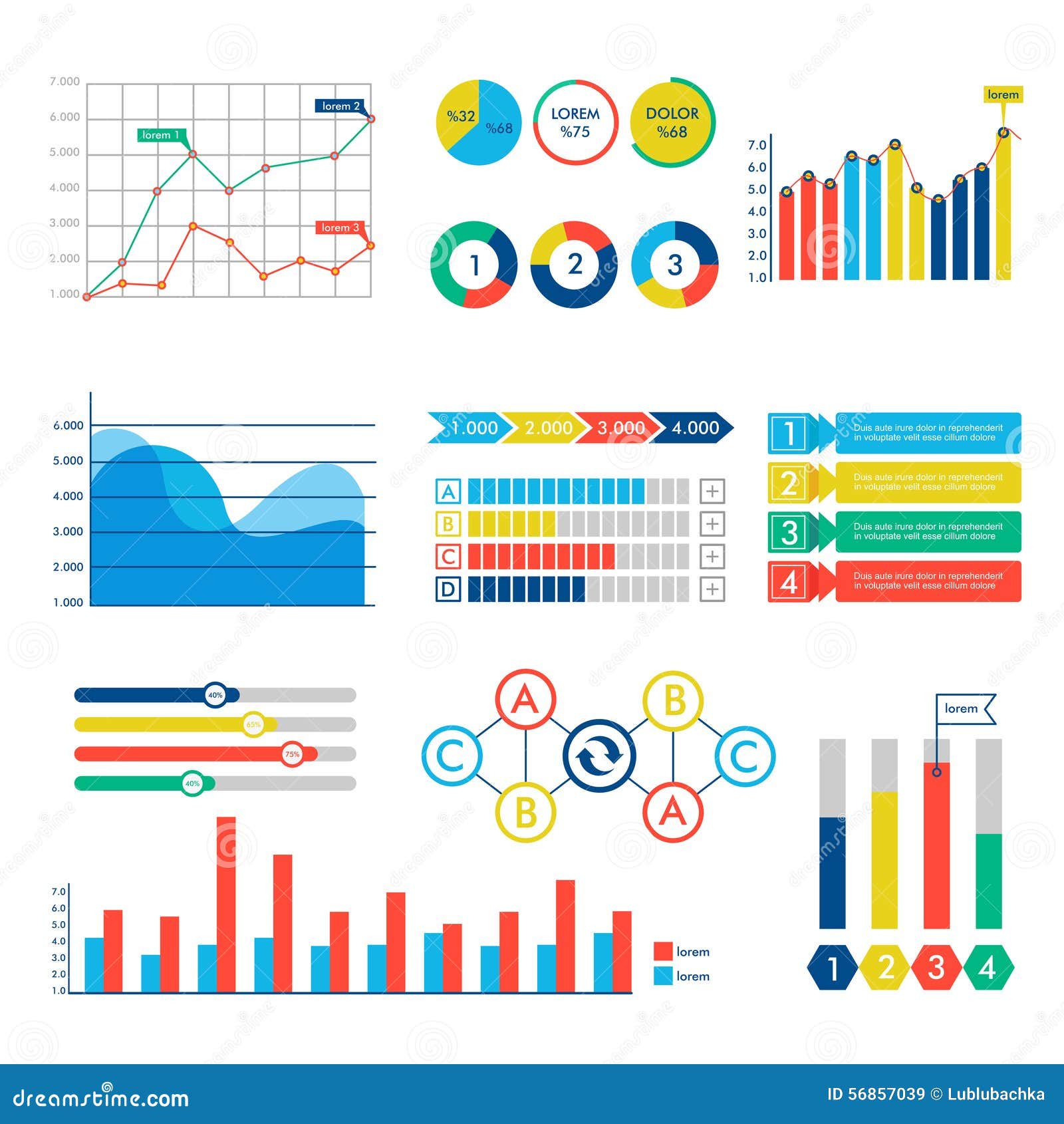 Infographic Web Design Charts Vector Elements Stock Vector ...