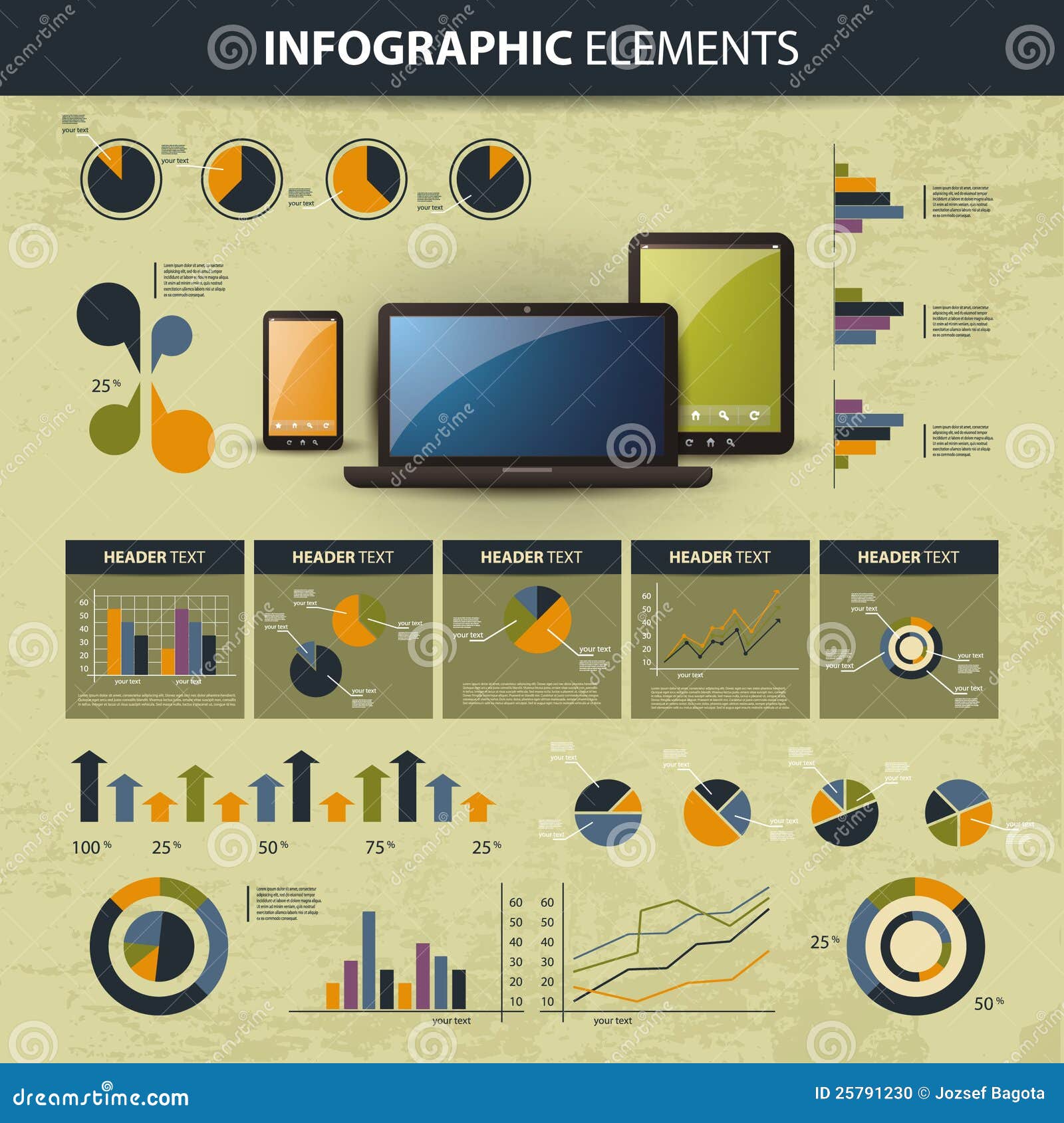 Infographic Website Elements Stock Vector - Illustration of elements ...