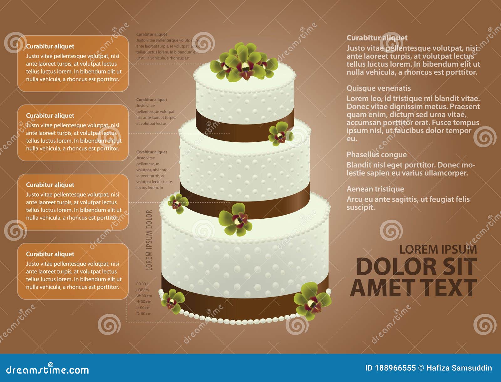 Infographic of Wedding Cake. Vector Illustration Decorative Design ...