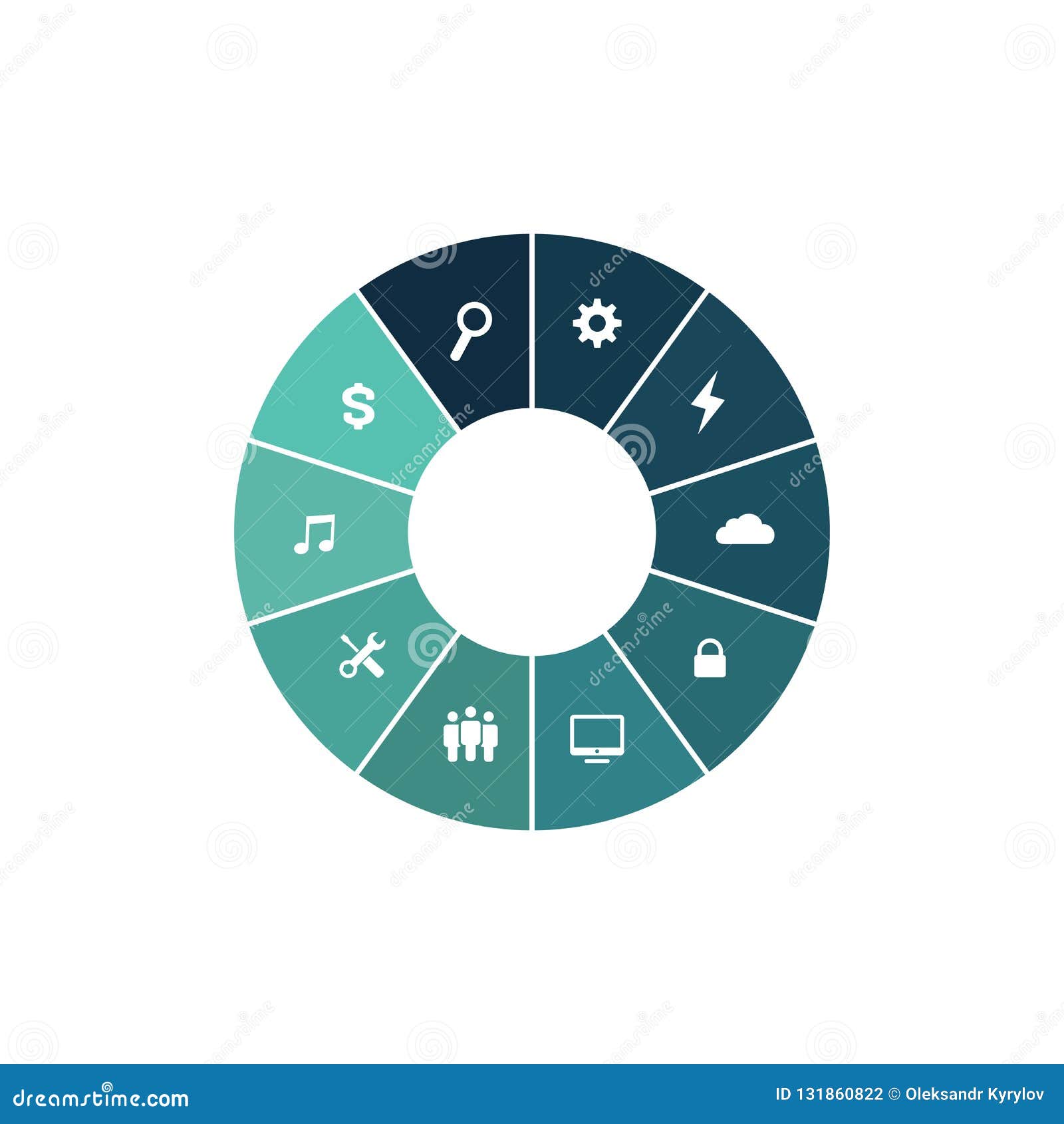 Infographic Wheel With Colored Sections. Business Chart, Graph, Diagram ...