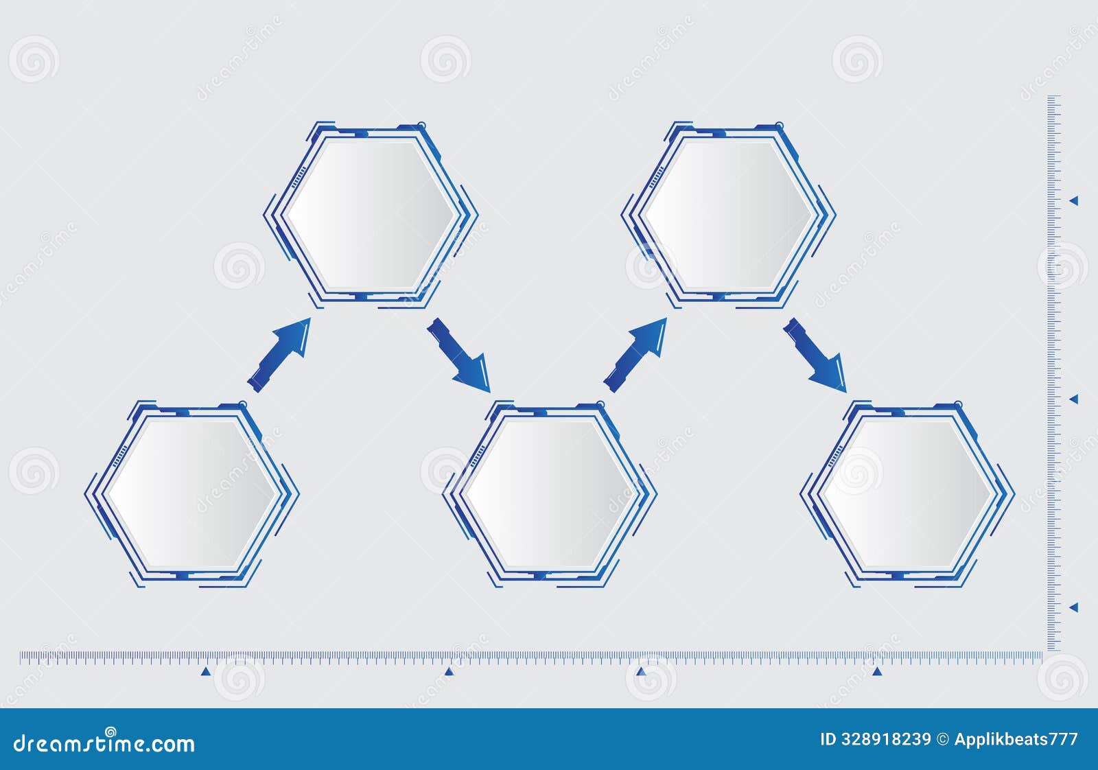 Infographic White Template of Hexagon Hud Ui Display Timel Topic ...