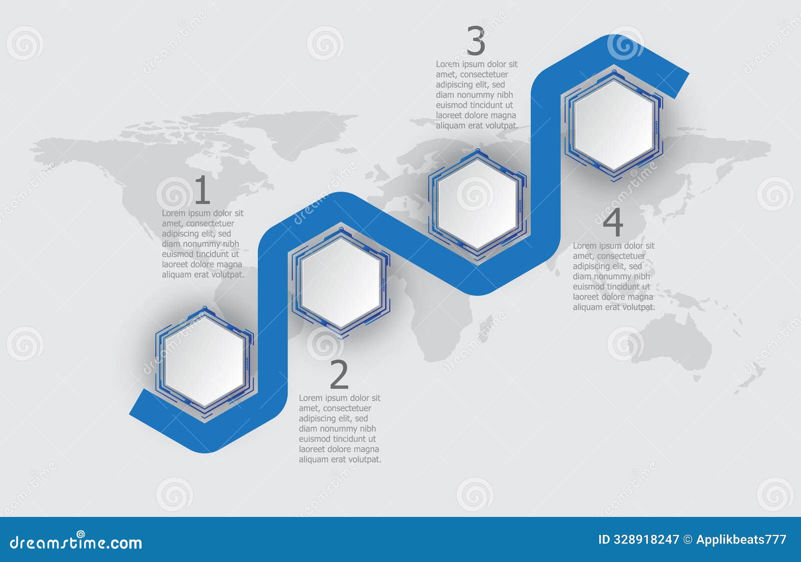 Infographic White Template of Hexagon Hud Ui Display Timel Topic ...