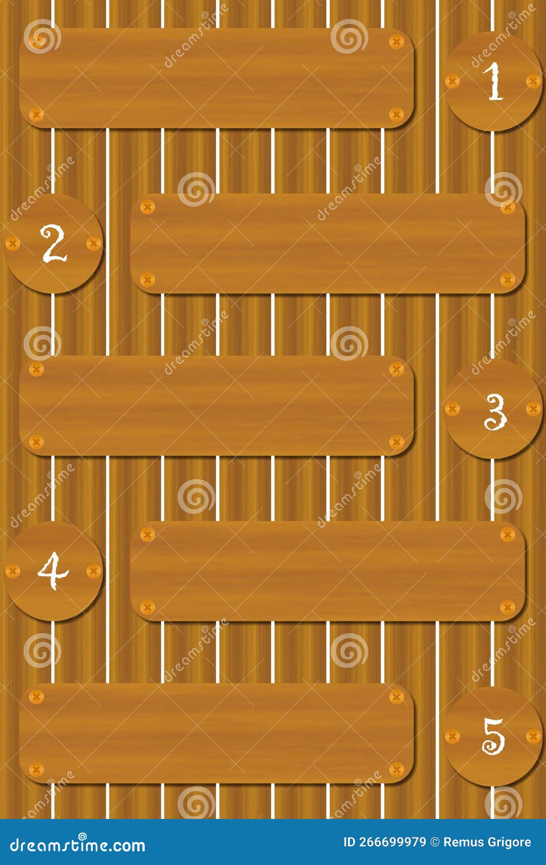 Infographic wooden boards stock vector. Illustration of five - 266699979