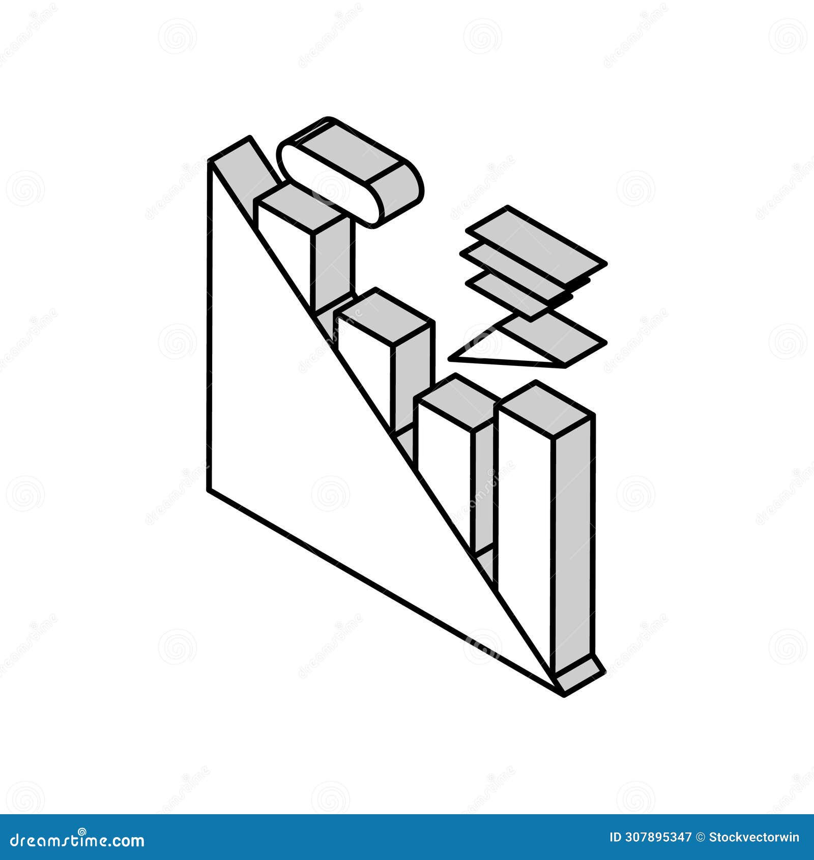 Infographic Work Process Isometric Icon Vector Illustration Stock ...