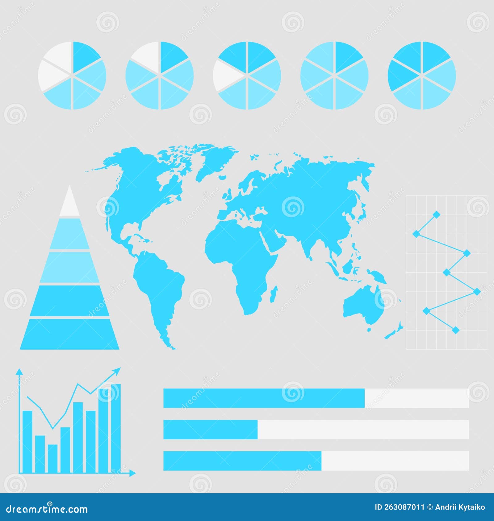 Infographic with World Map Chart and Graphic Stock Vector ...