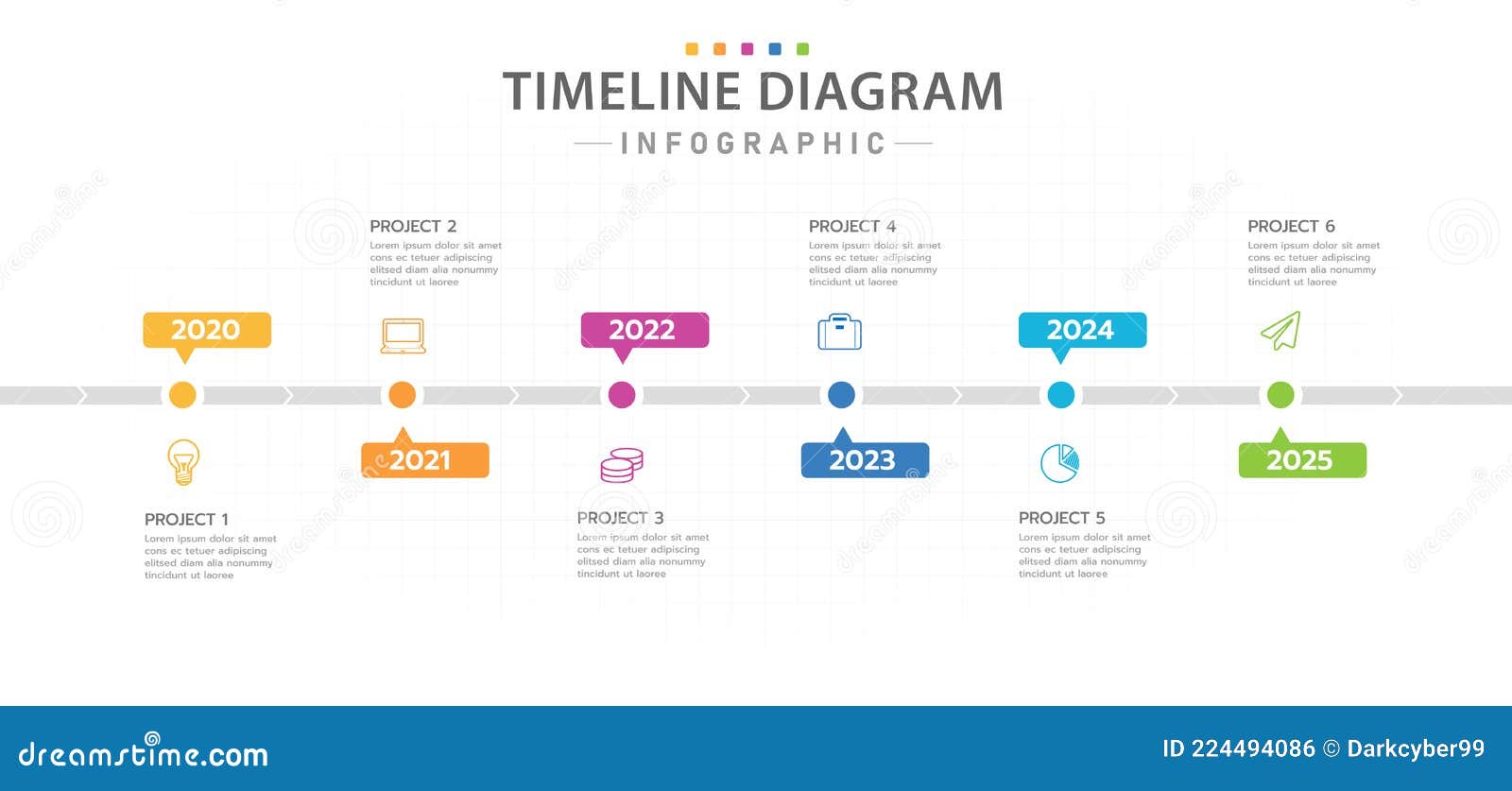 5 Steps Gantt Chart Timeline Infographic Template. Modern Checklist ...