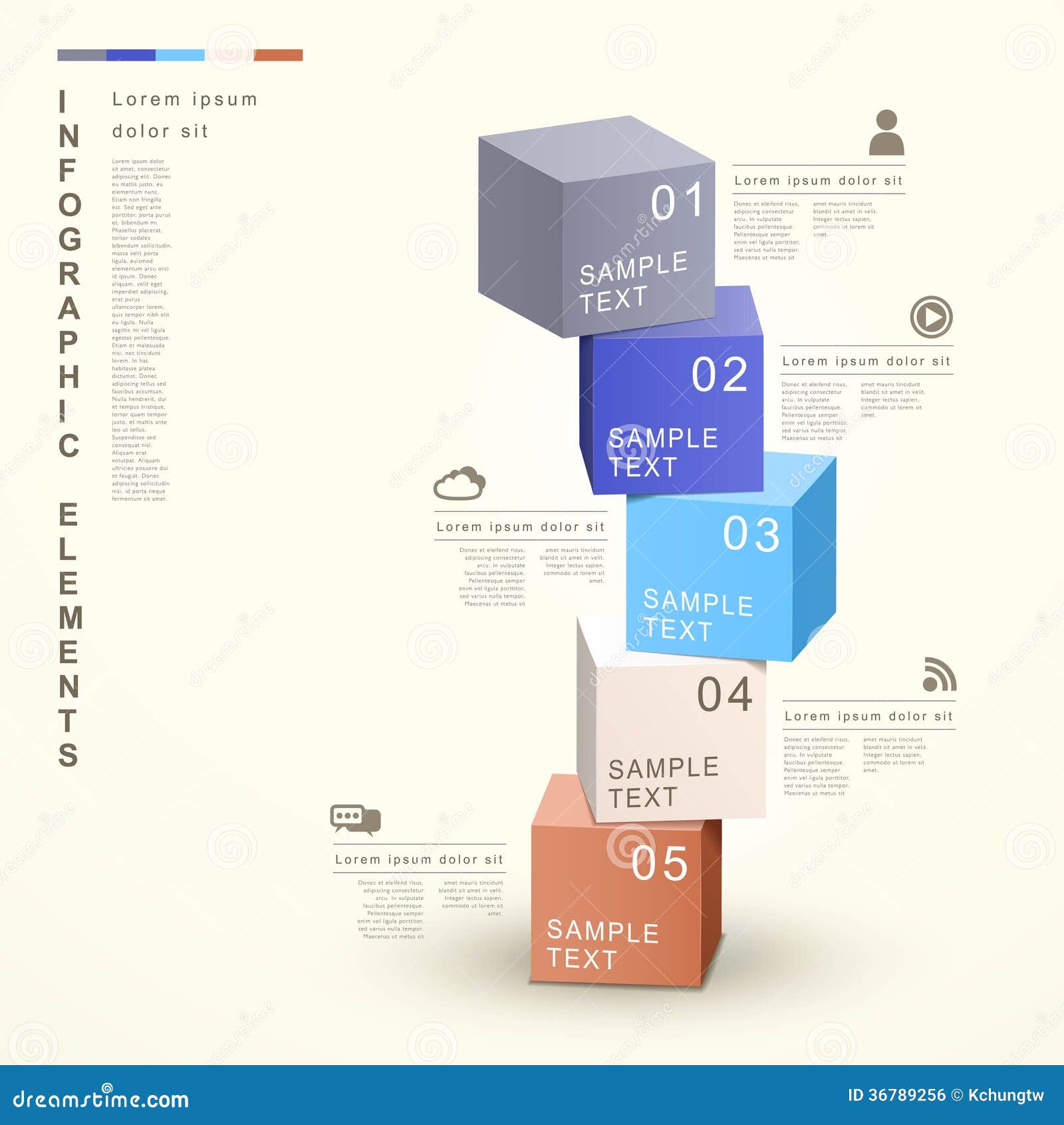Infographics Abstracto De La Torre Del Cubo 3d Ilustración del Vector ...