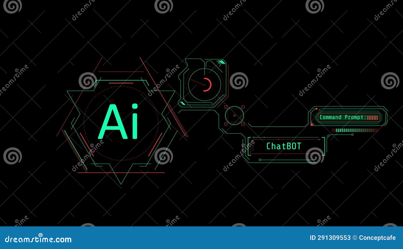 Infographics of AI and Interaction with Chatbot on Alpha Channel. Stock ...