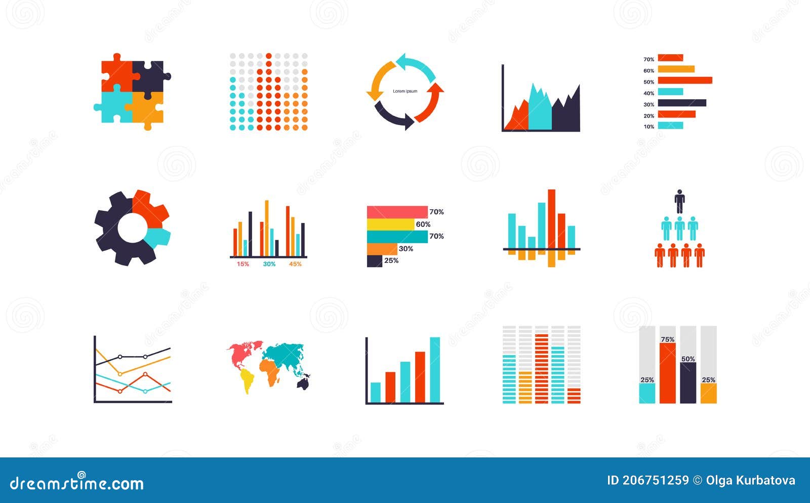 Infographics Analysis Chart. Modern Presentation Diagram Objects ...