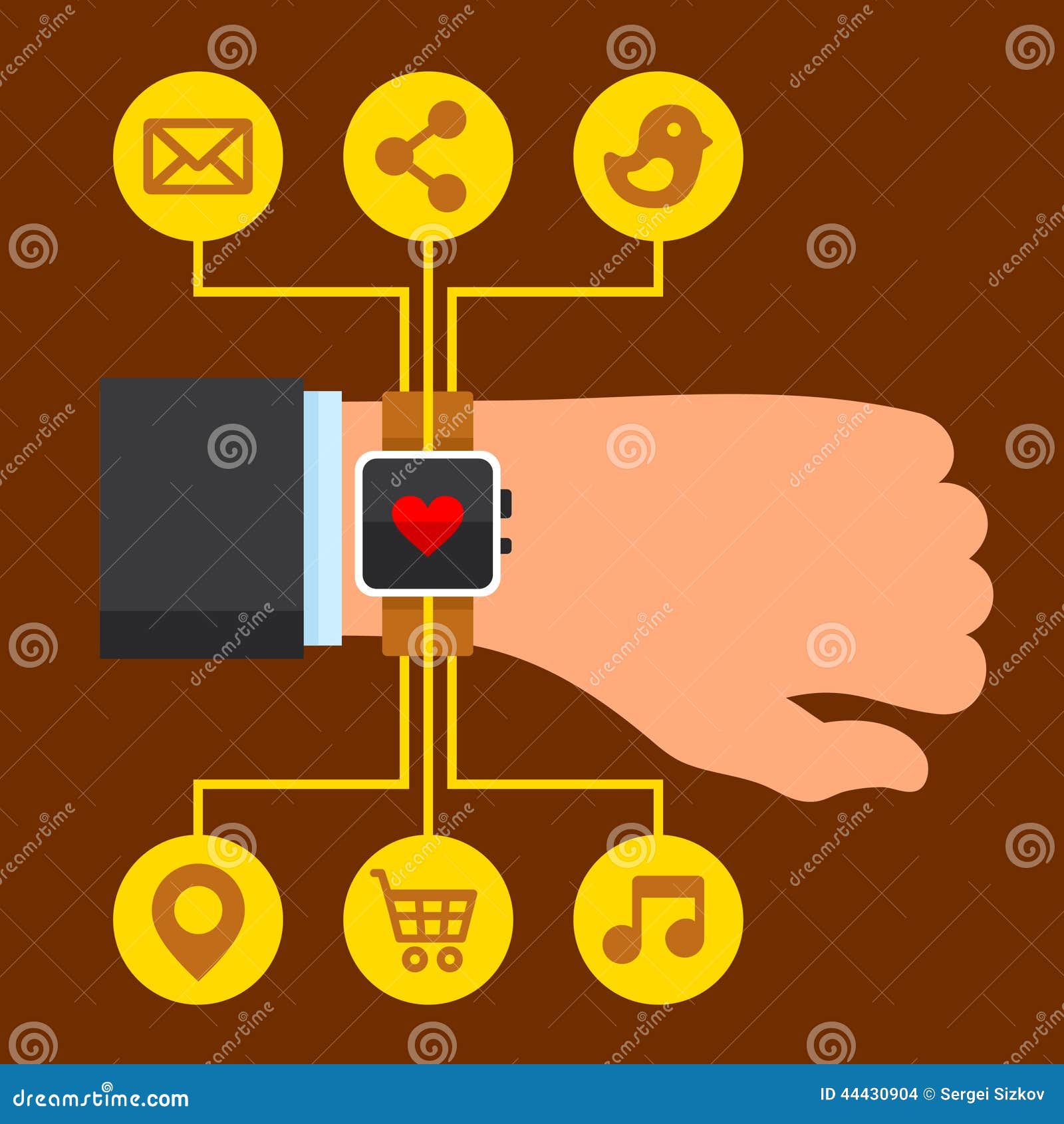 Infographics-Arm Mit Einem Smartwatch Im Flachen Design Vektor ...