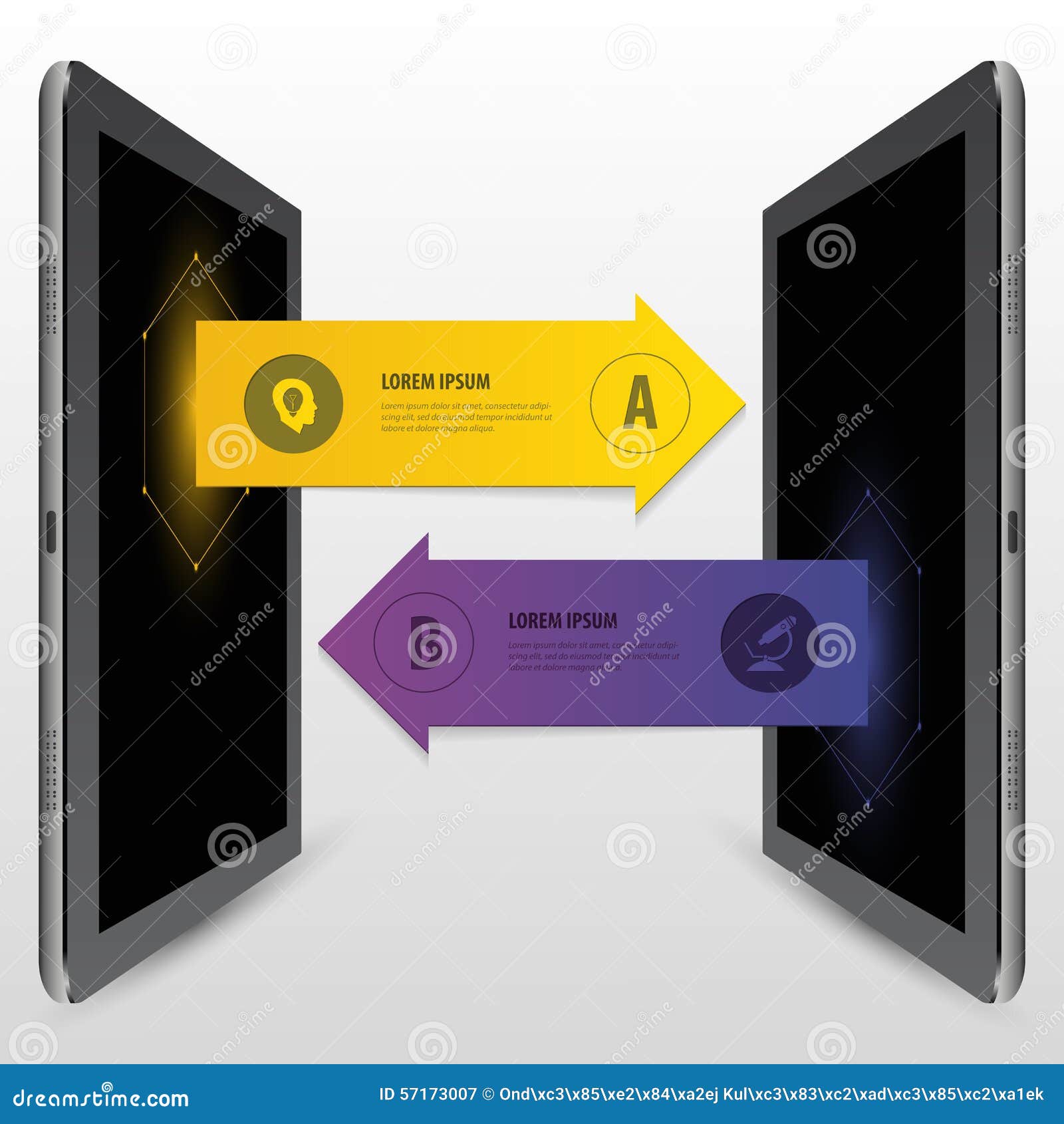 Infographics Arrow Communication Technology Template. Vector ...