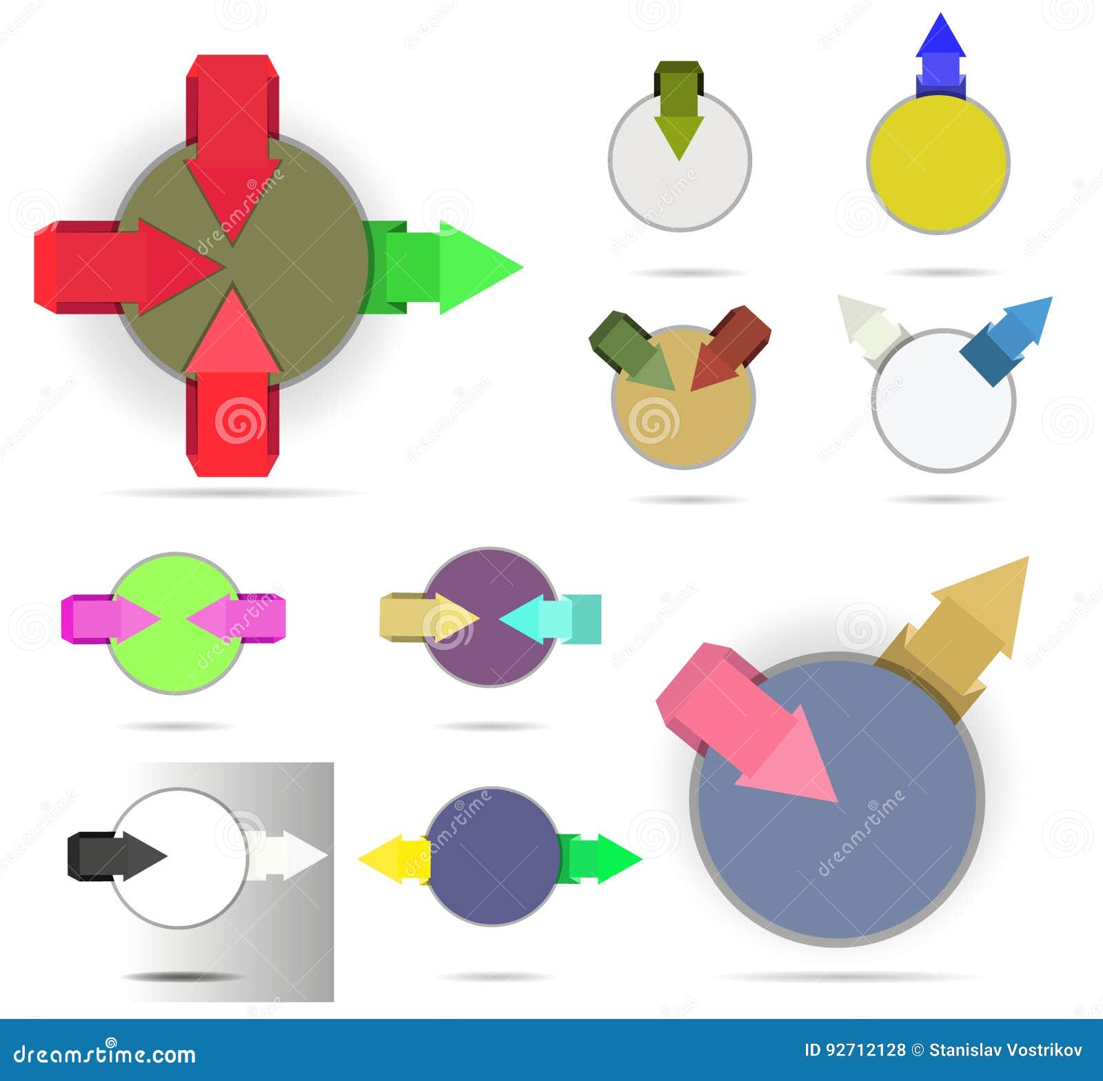 Infographics Arrows with Circles Stock Vector - Illustration of sets ...