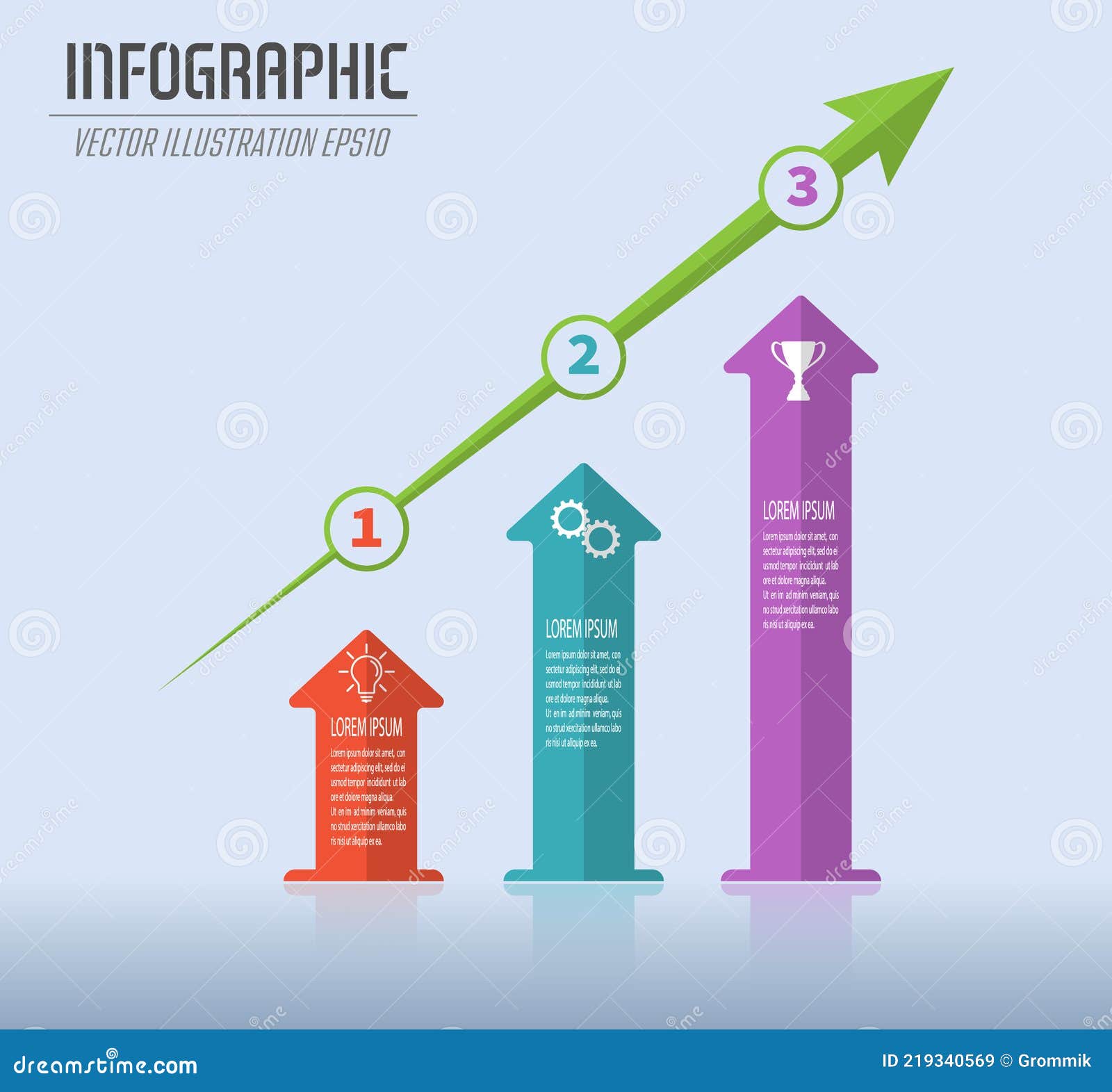 Infographics with Arrows. Dynamic Development, the Path To Success, the ...