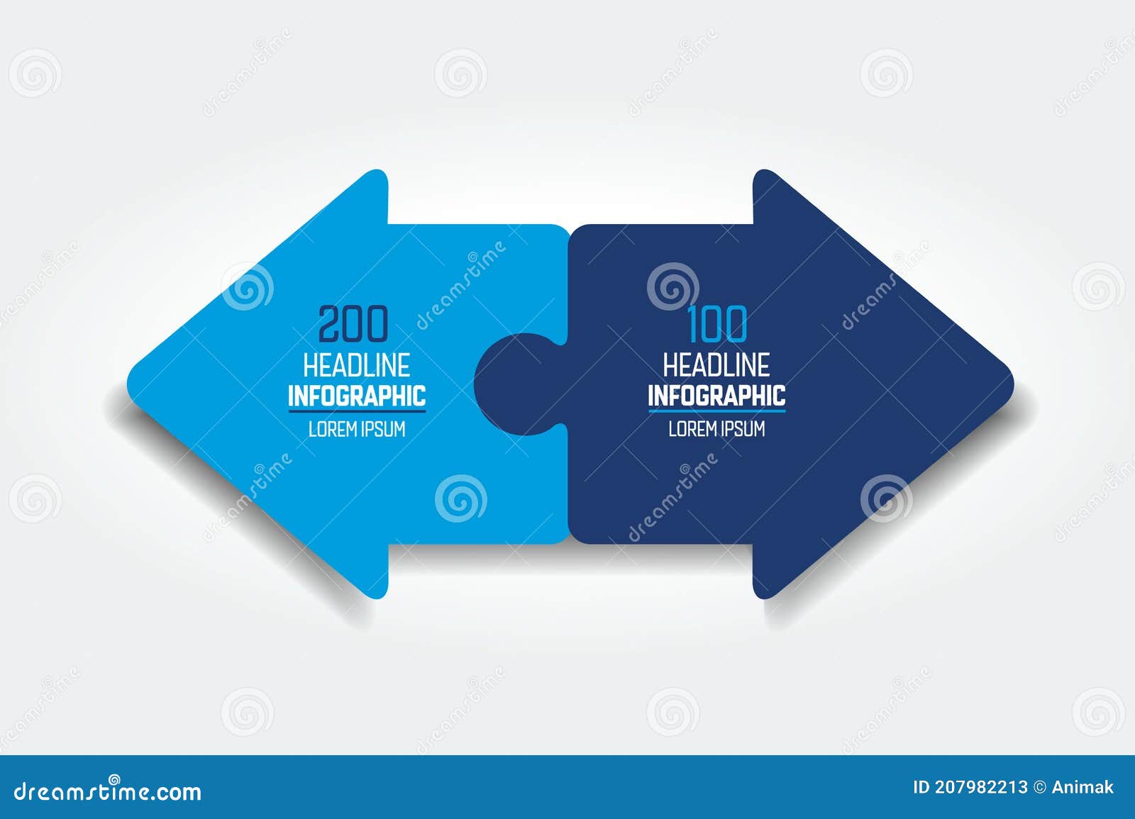 Two Arrows In Oposite Direction Infographic, Chart, Scheme, Diagram ...