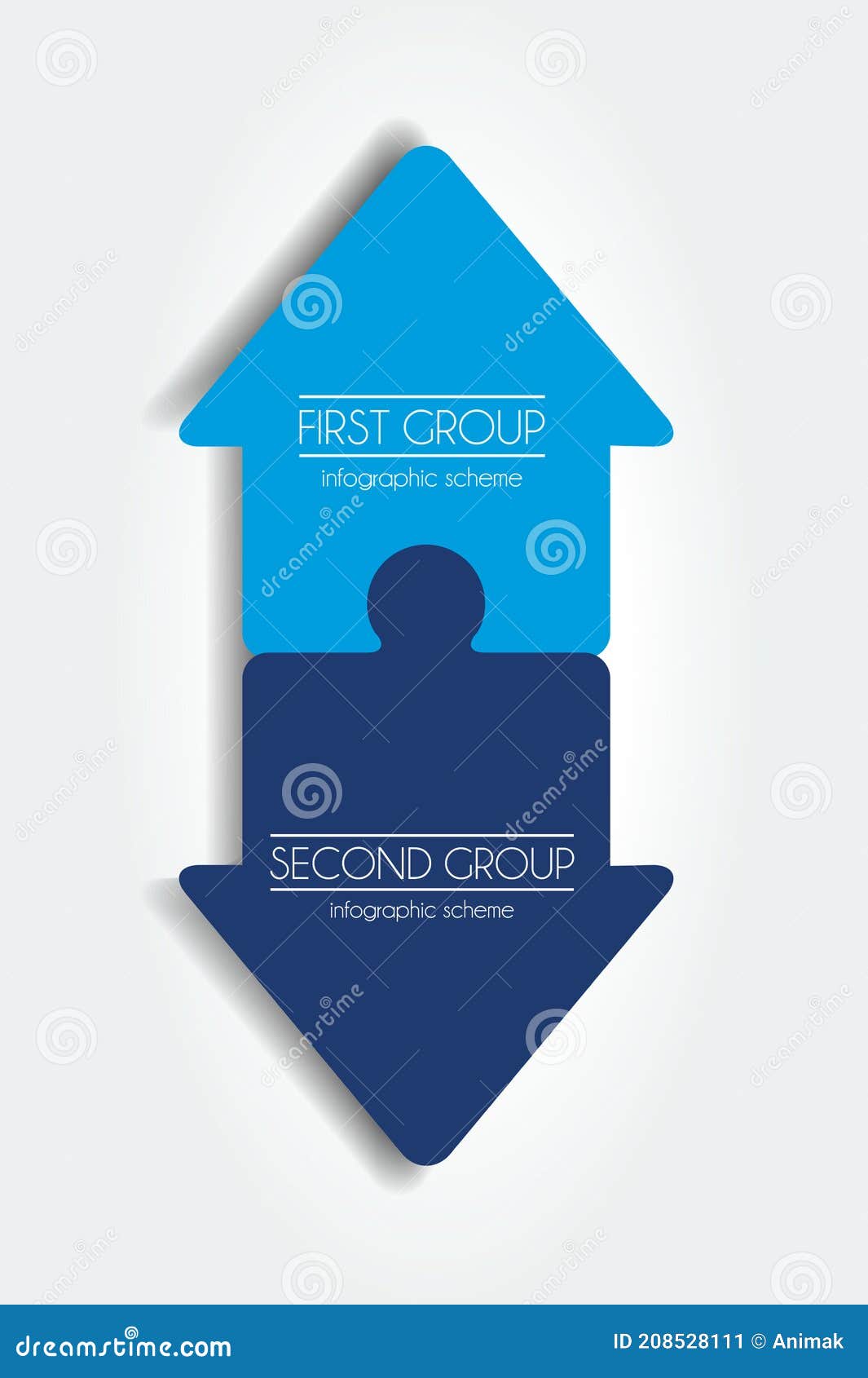 Two Arrows In Oposite Direction Infographic, Chart, Scheme, Diagram ...